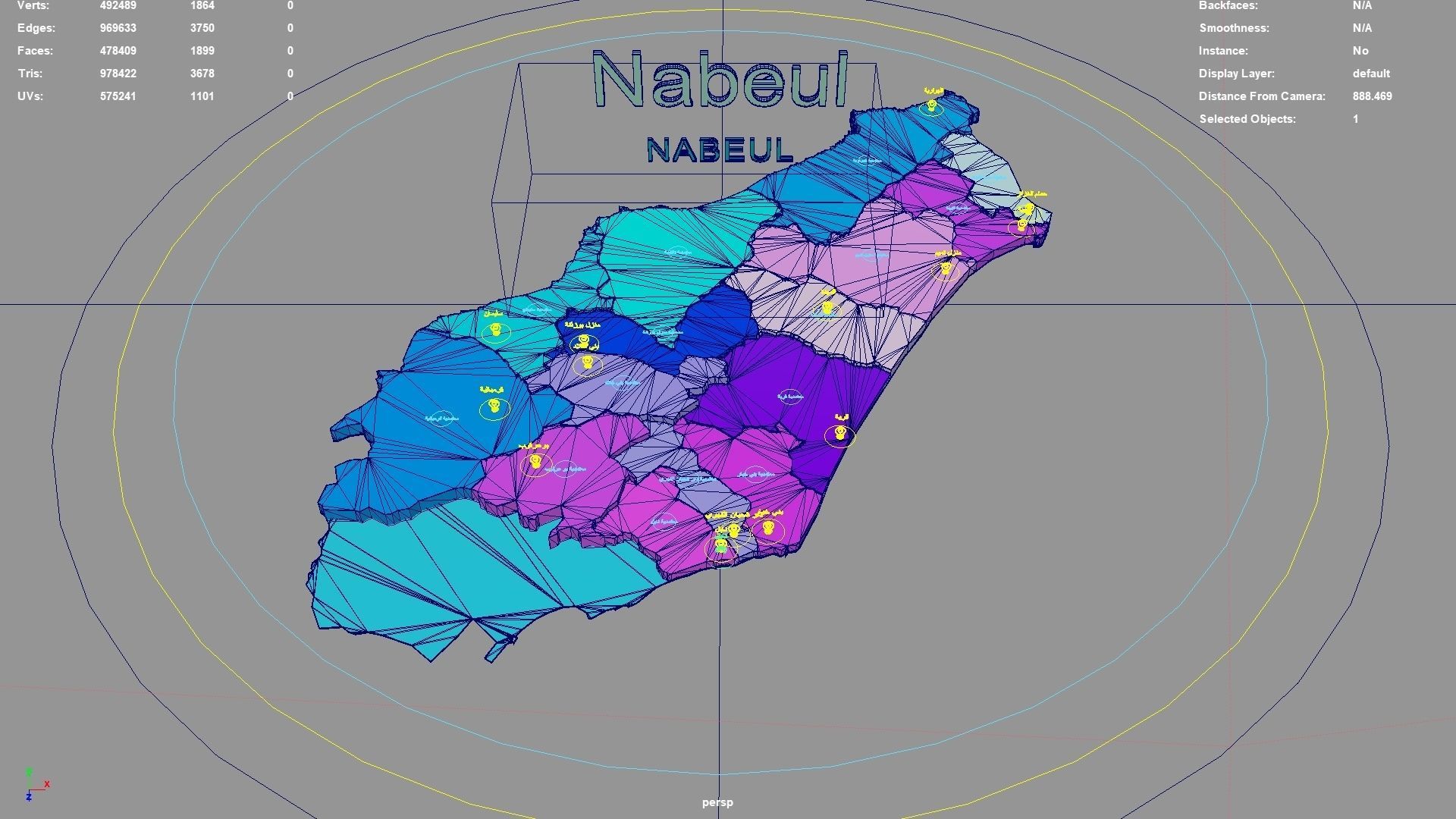 Nabeul Tunisia map region geography political geographic 3D model ...