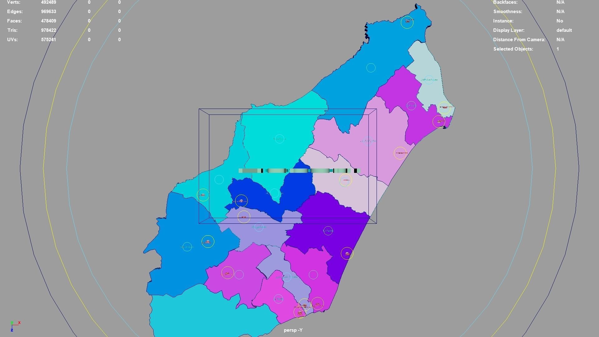 Nabeul Tunisia map region geography political geographic 3D model ...