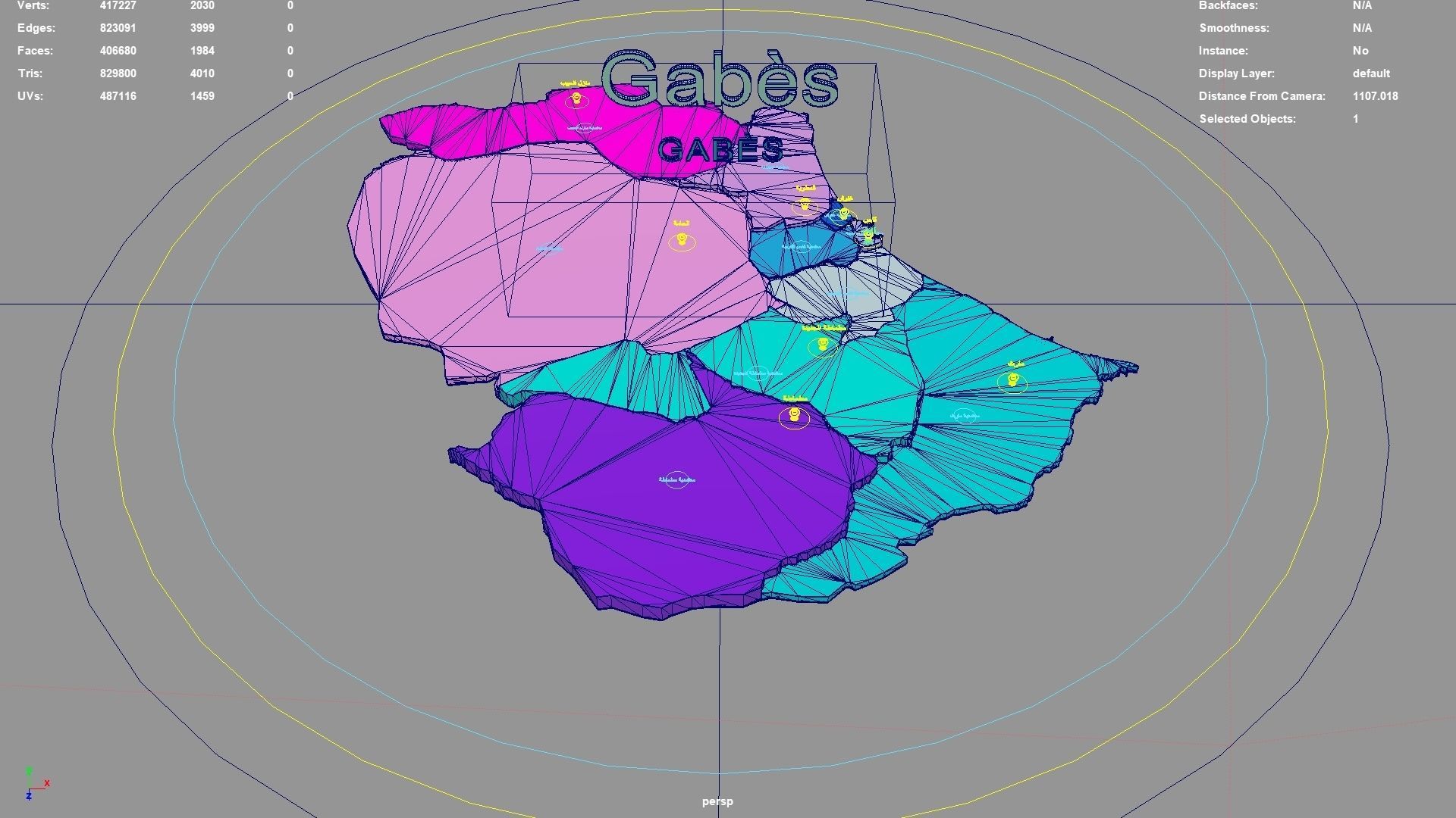 Gabes Tunisia map region geography political geographic 3D model rigged ...