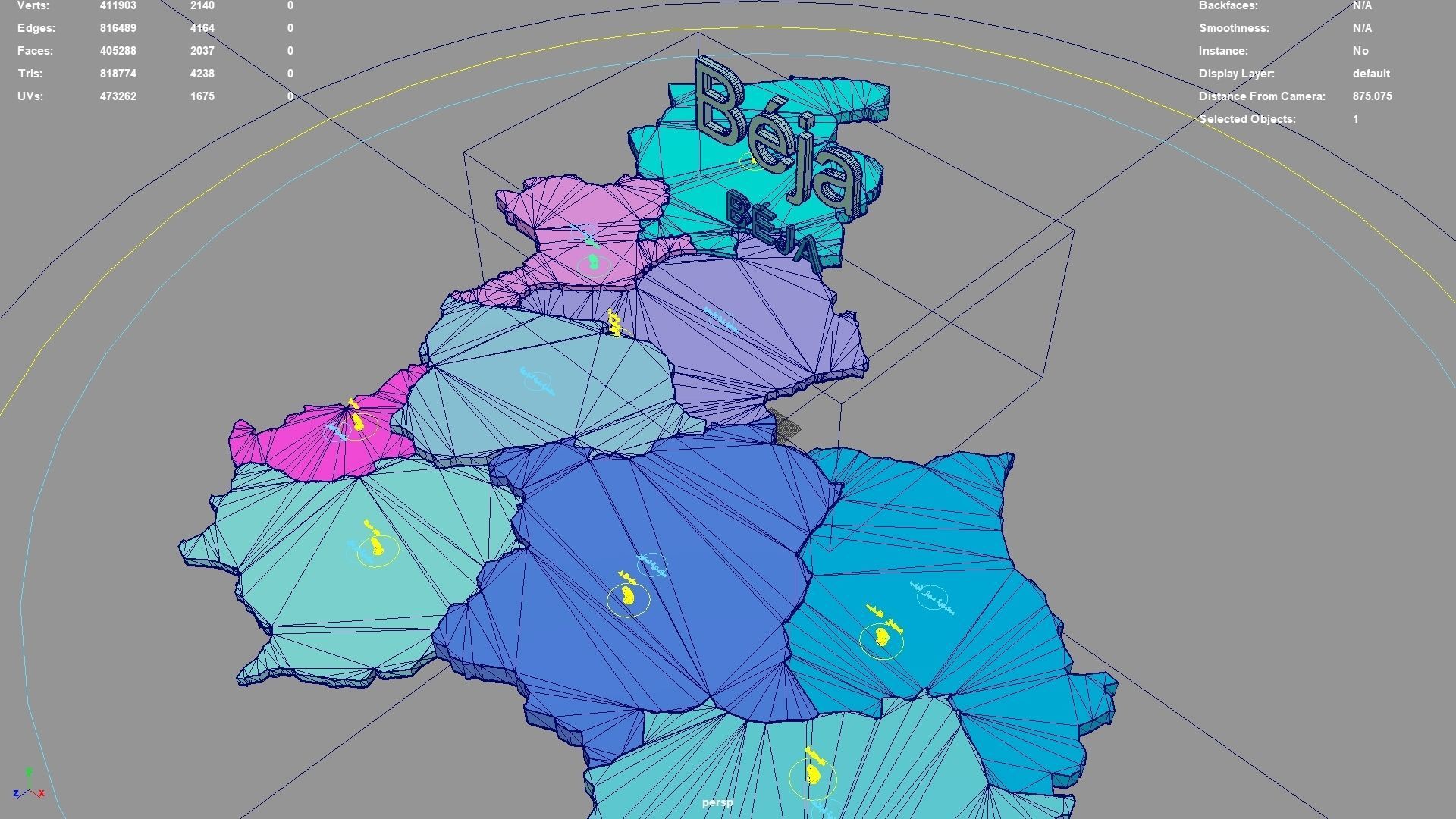 Beja Tunisia map region geography political geographic 3D model rigged ...