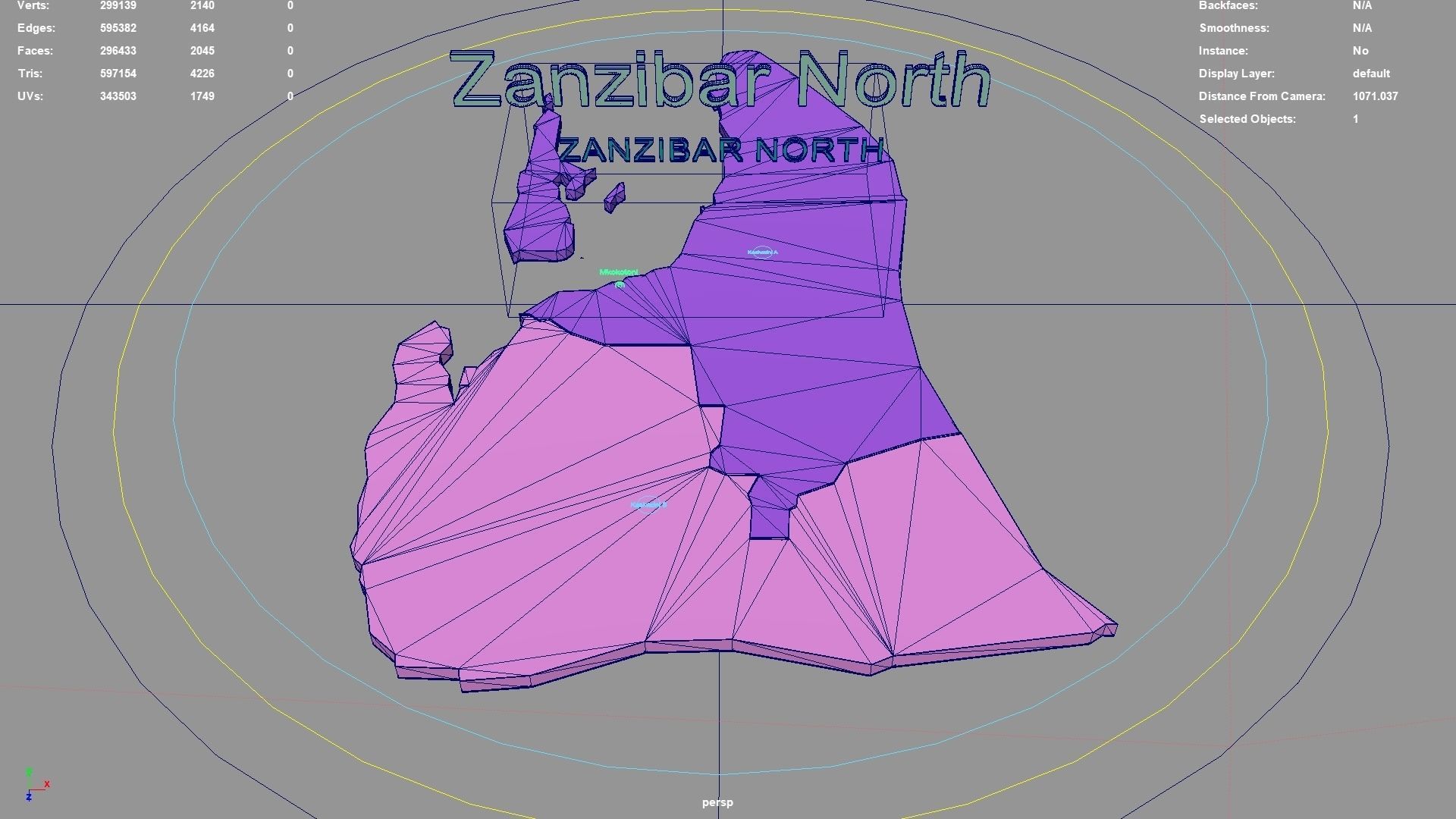 Zanzibar North Zanzibar Tanzania map region geography 3D model rigged ...