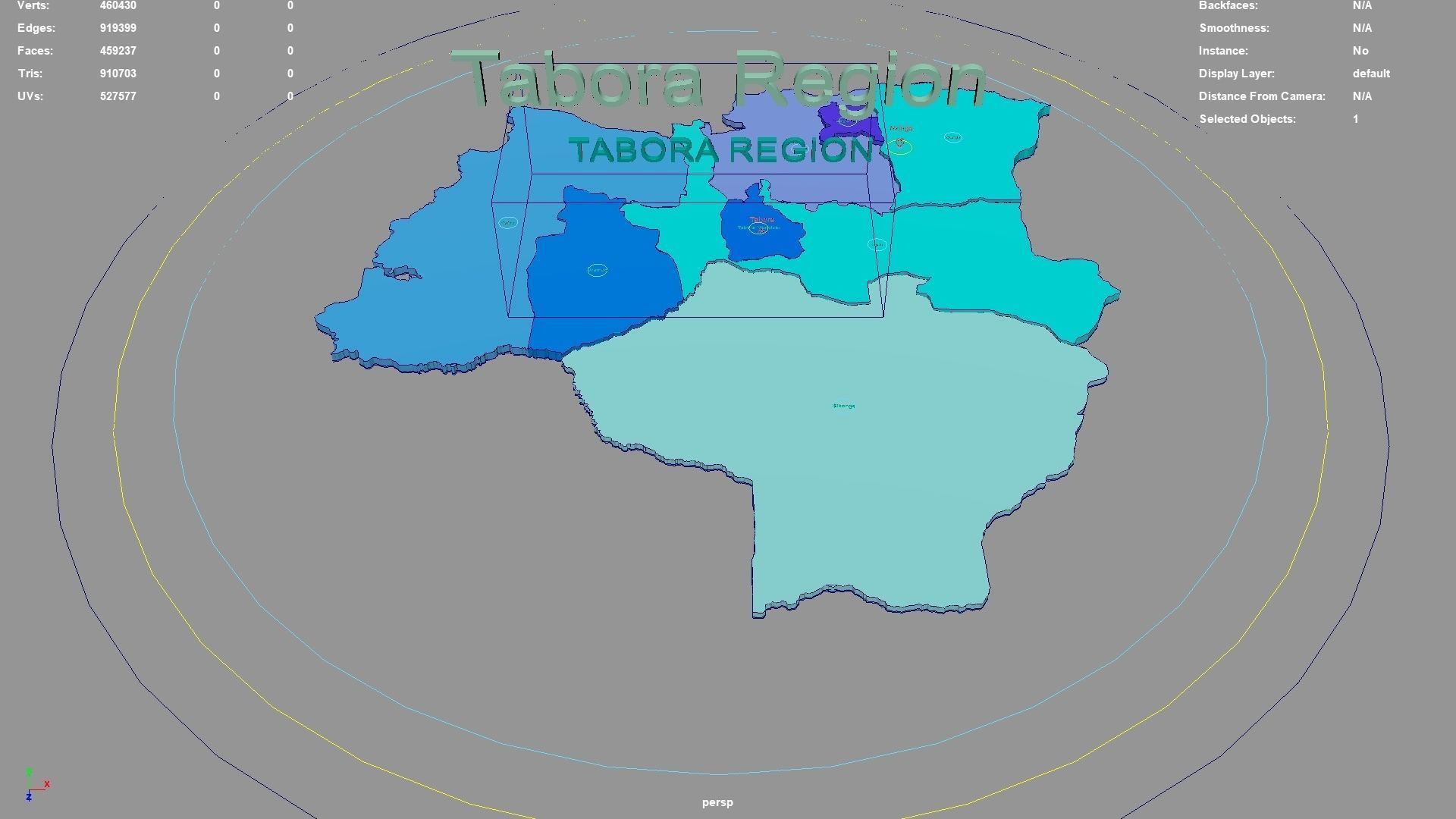 Tabora Region Central Zone Tanzania map region geography 3D model ...