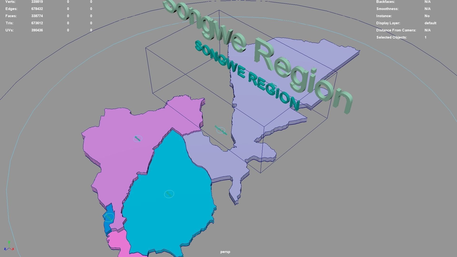 Songwe Region Southern Highlands Zone Tanzania map region 3D model ...