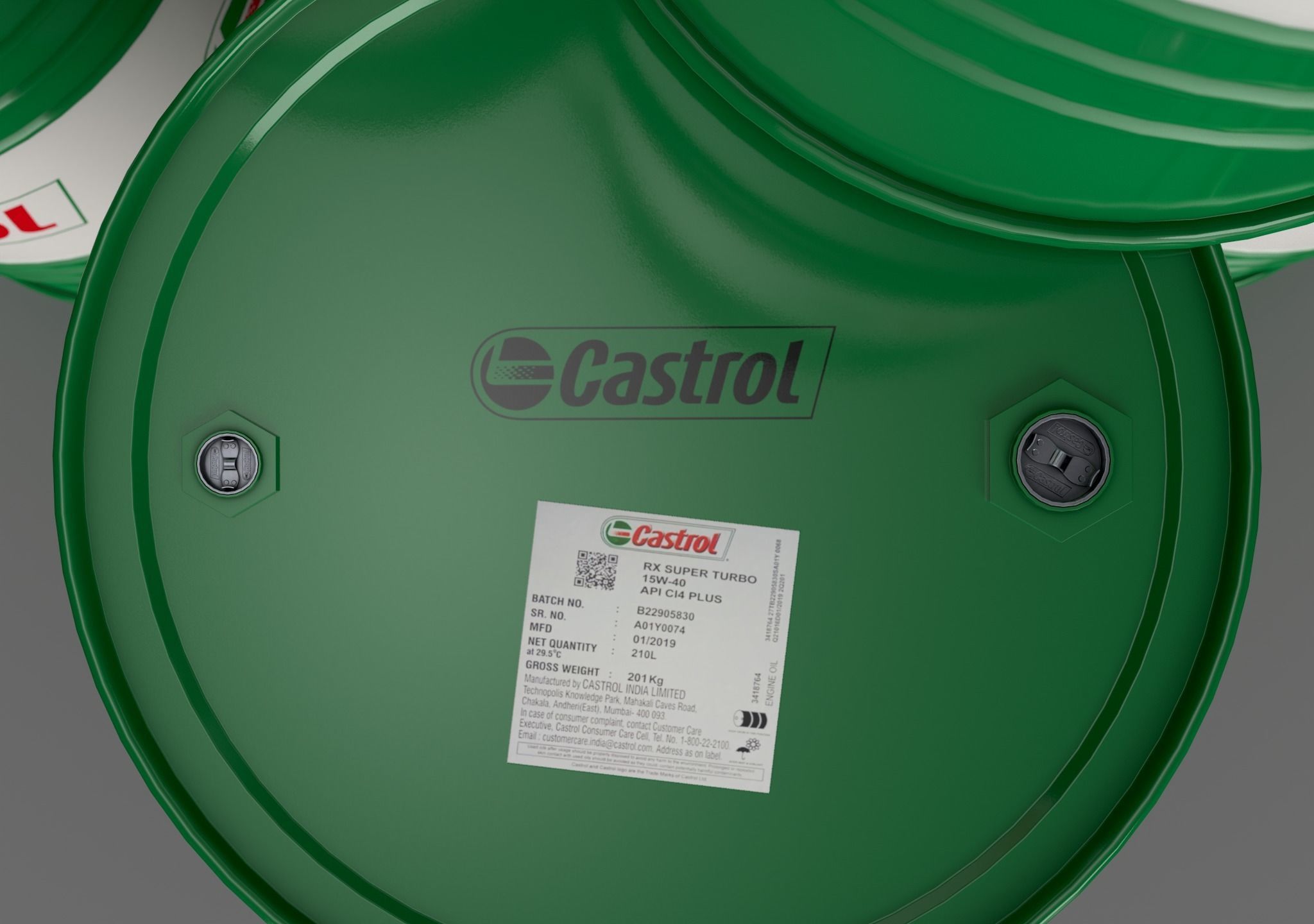 3D model Realistic Castrol Oil Barrel 3D Model VR / AR / low-poly ...