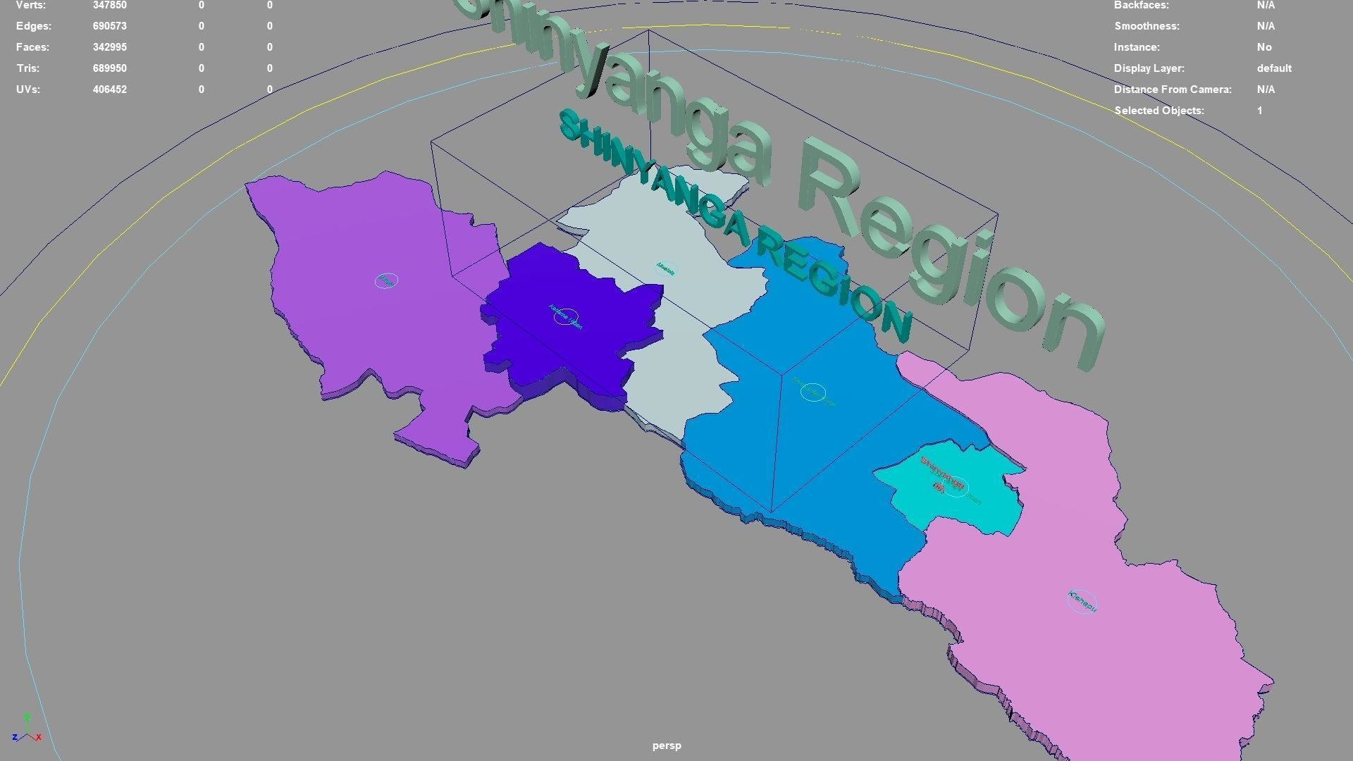 Shinyanga Region Lake Zone Tanzania map region geography 3D model ...