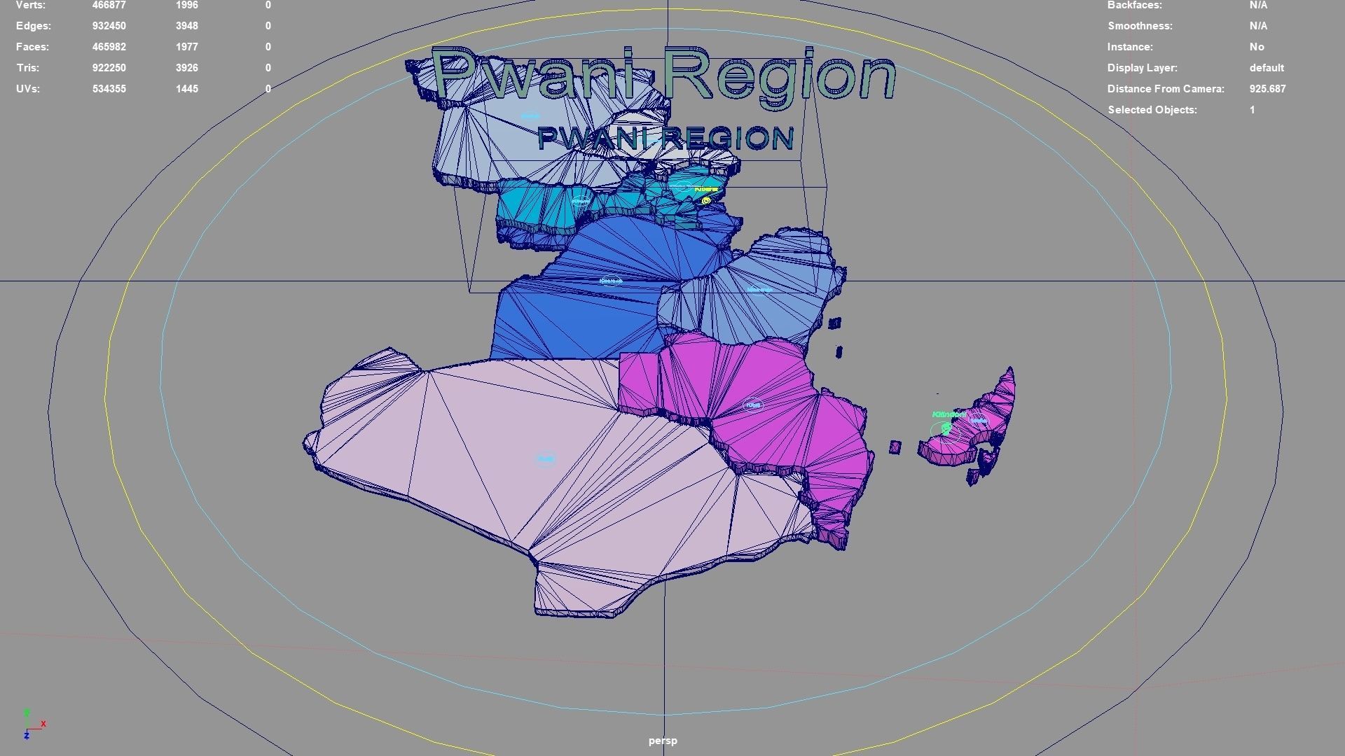 Pwani Region Coastal Zone Tanzania map region geography 3D model rigged ...