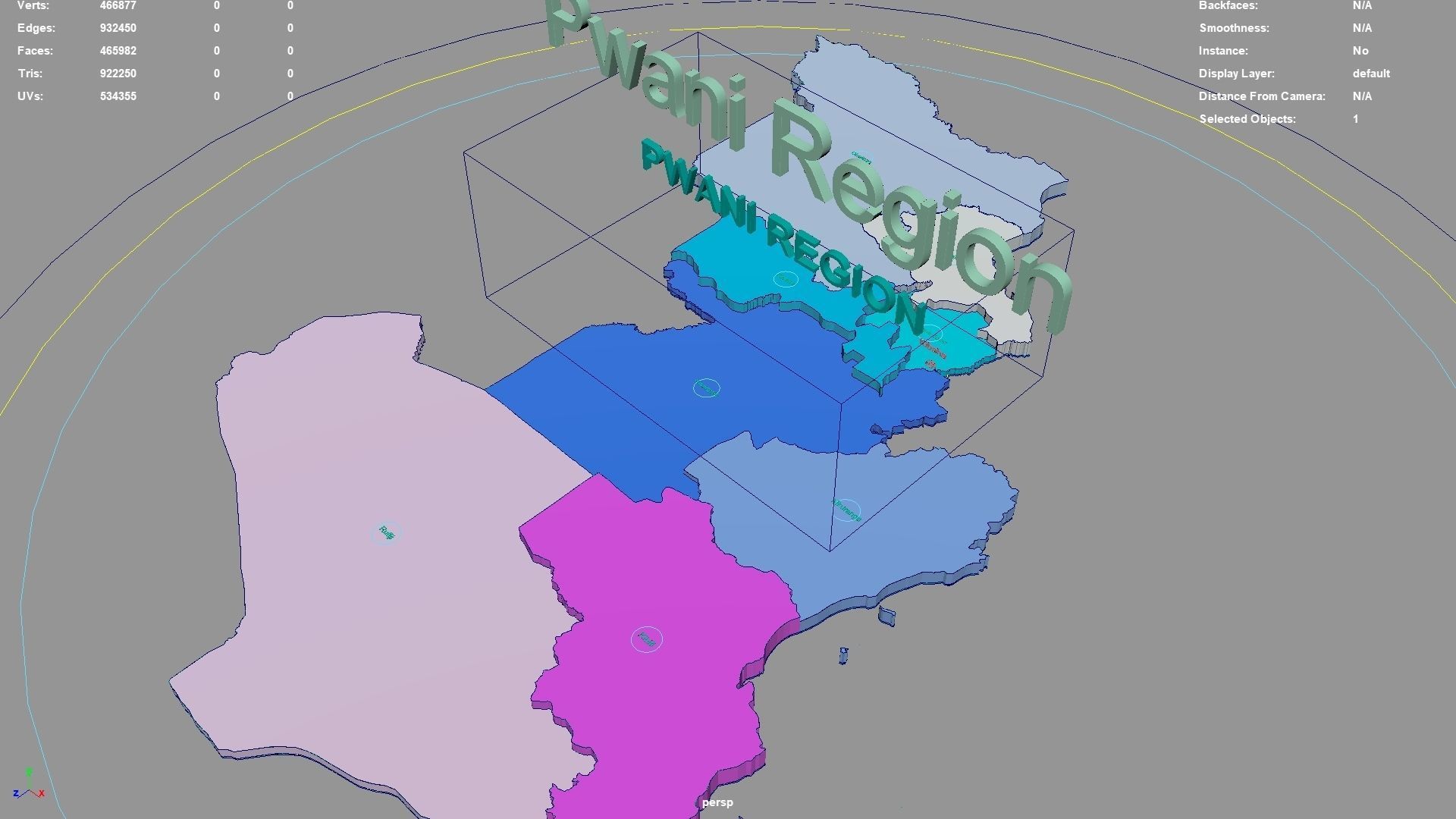Pwani Region Coastal Zone Tanzania map region geography 3D model rigged ...