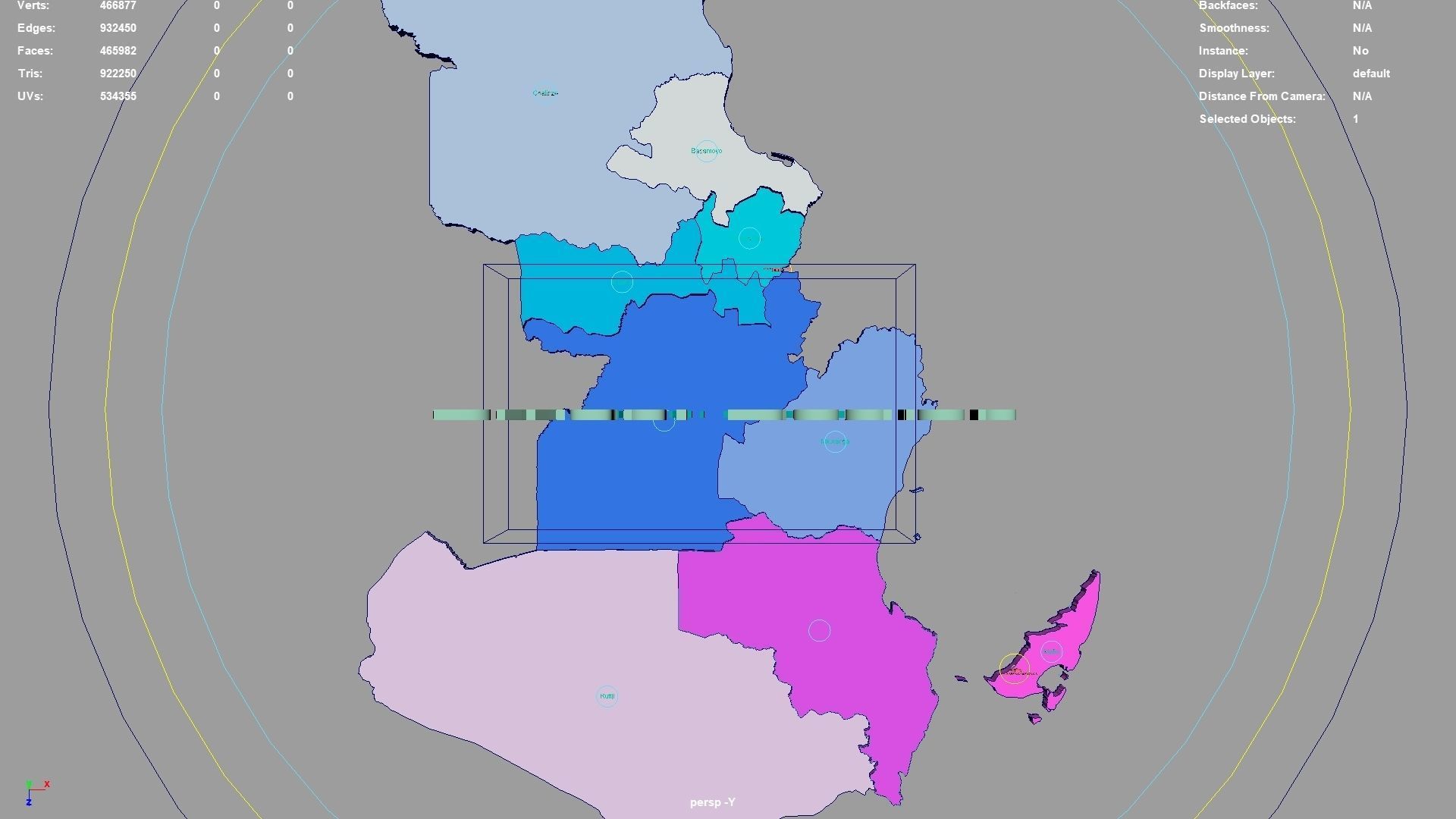 Pwani Region Coastal Zone Tanzania map region geography 3D model rigged ...