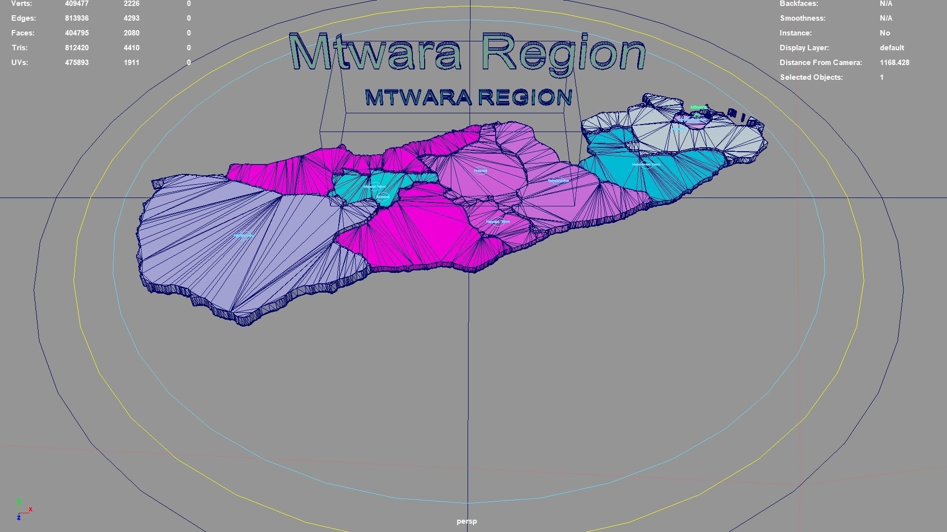 Mtwara Region Coastal Zone Tanzania map region geography 3D model ...