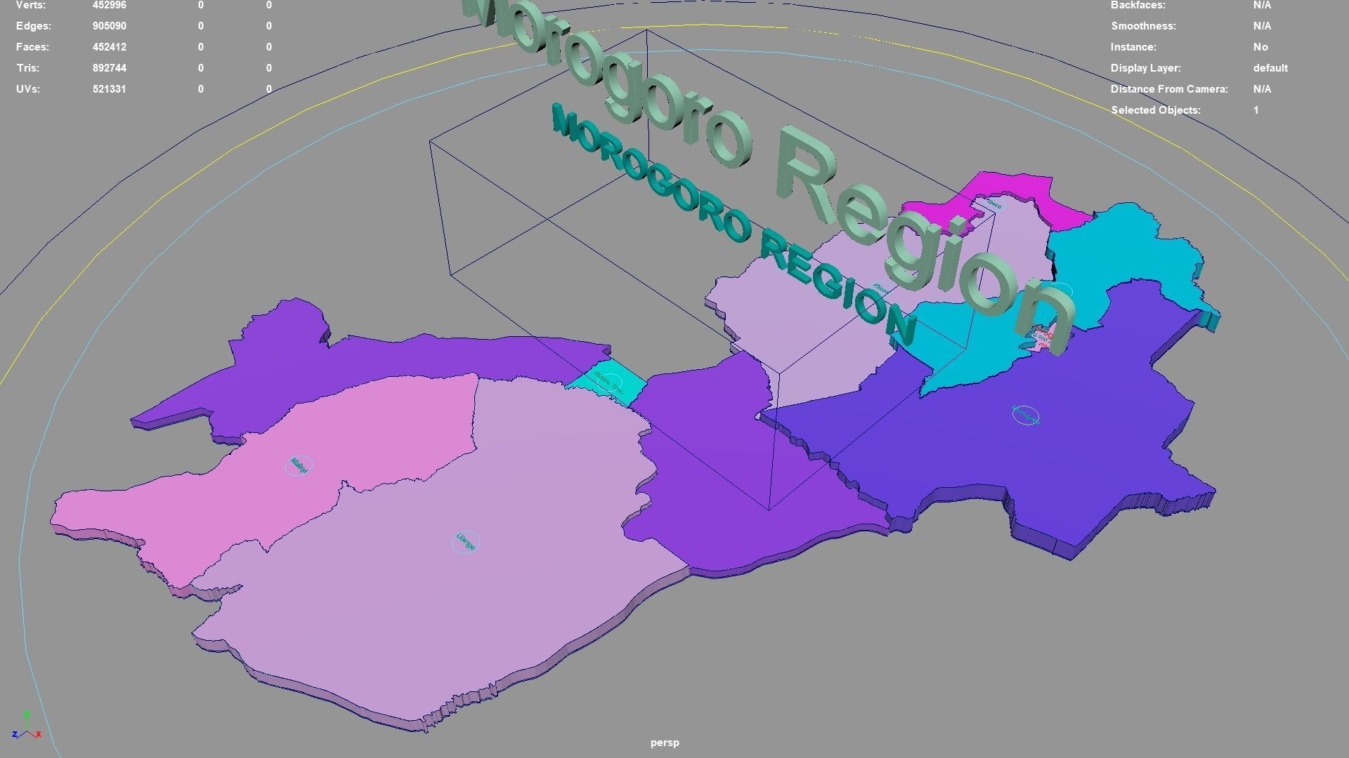 Morogoro Region Coastal Zone Tanzania map region geography 3D model ...