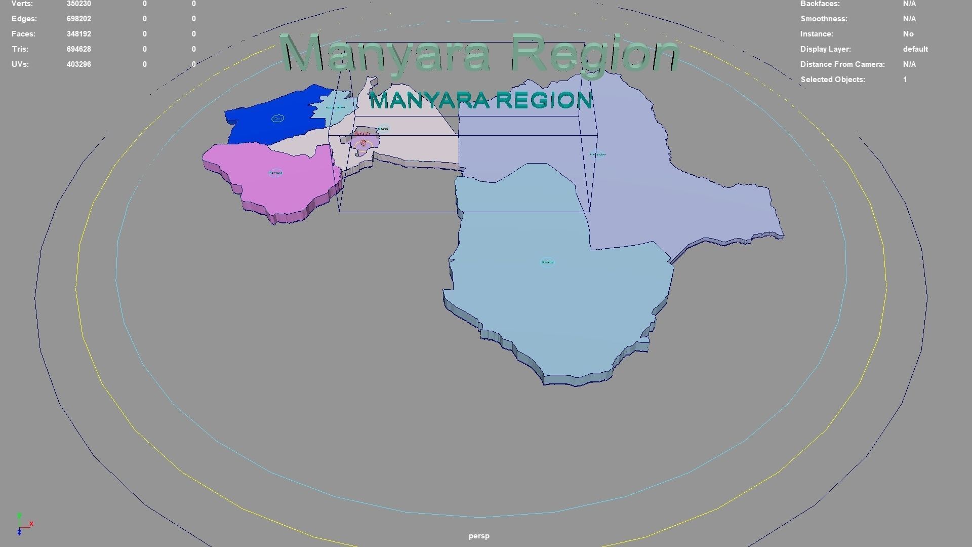 Manyara Region Northern Zone Tanzania map region geography 3D model ...