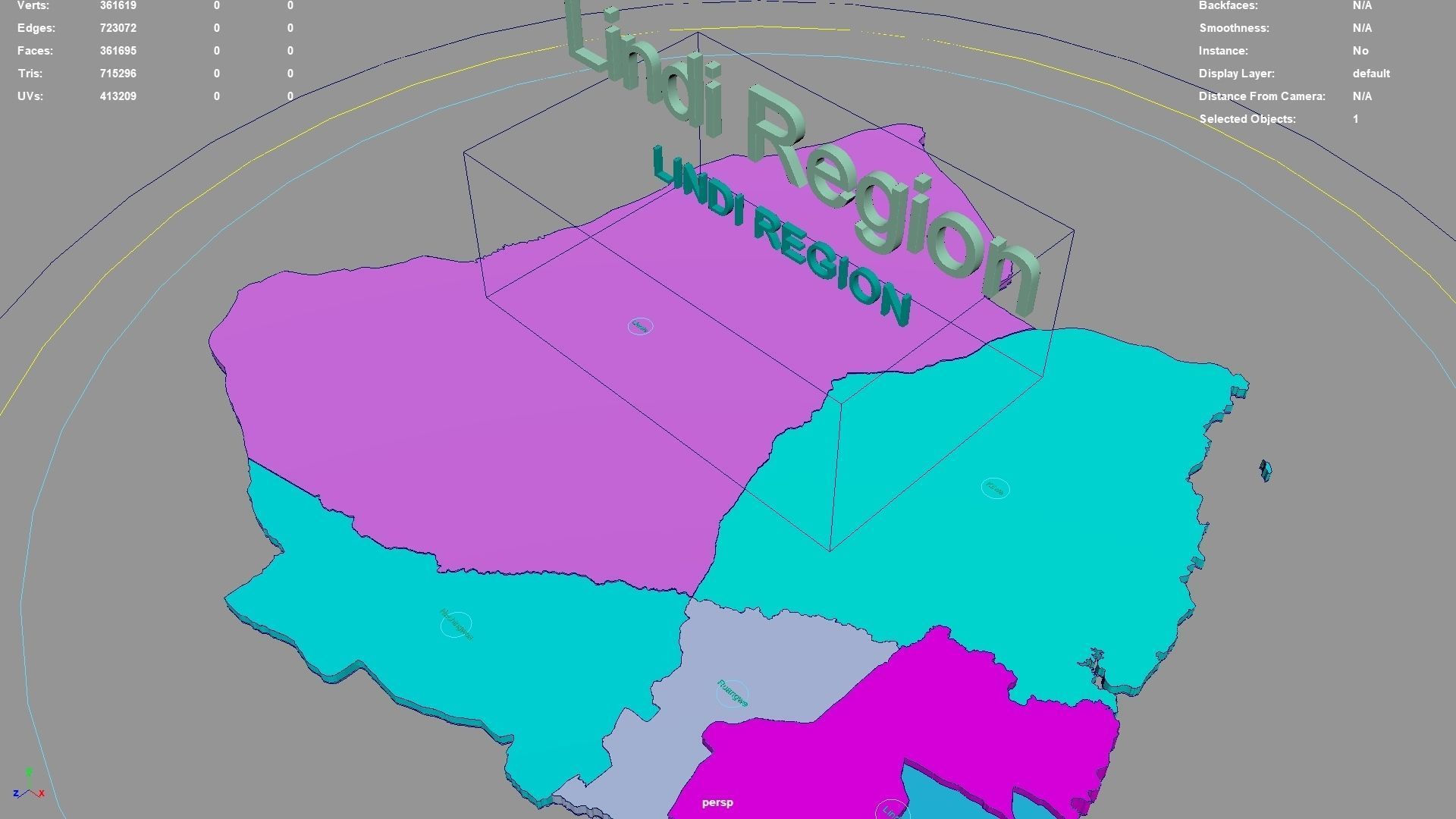 Lindi Region Coastal Zone Tanzania map region geography 3D model rigged ...