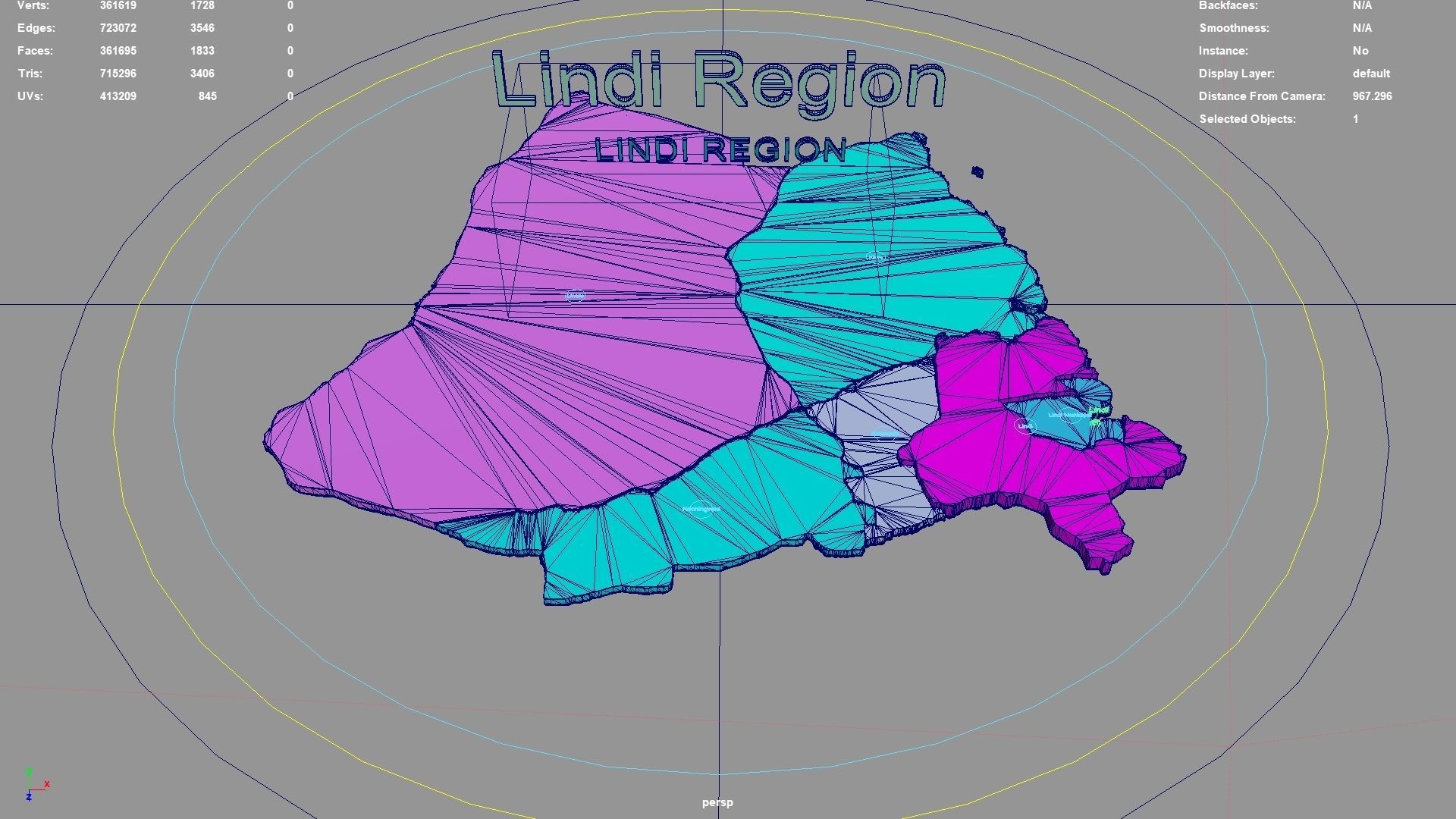 Lindi Region Coastal Zone Tanzania map region geography 3D model rigged ...