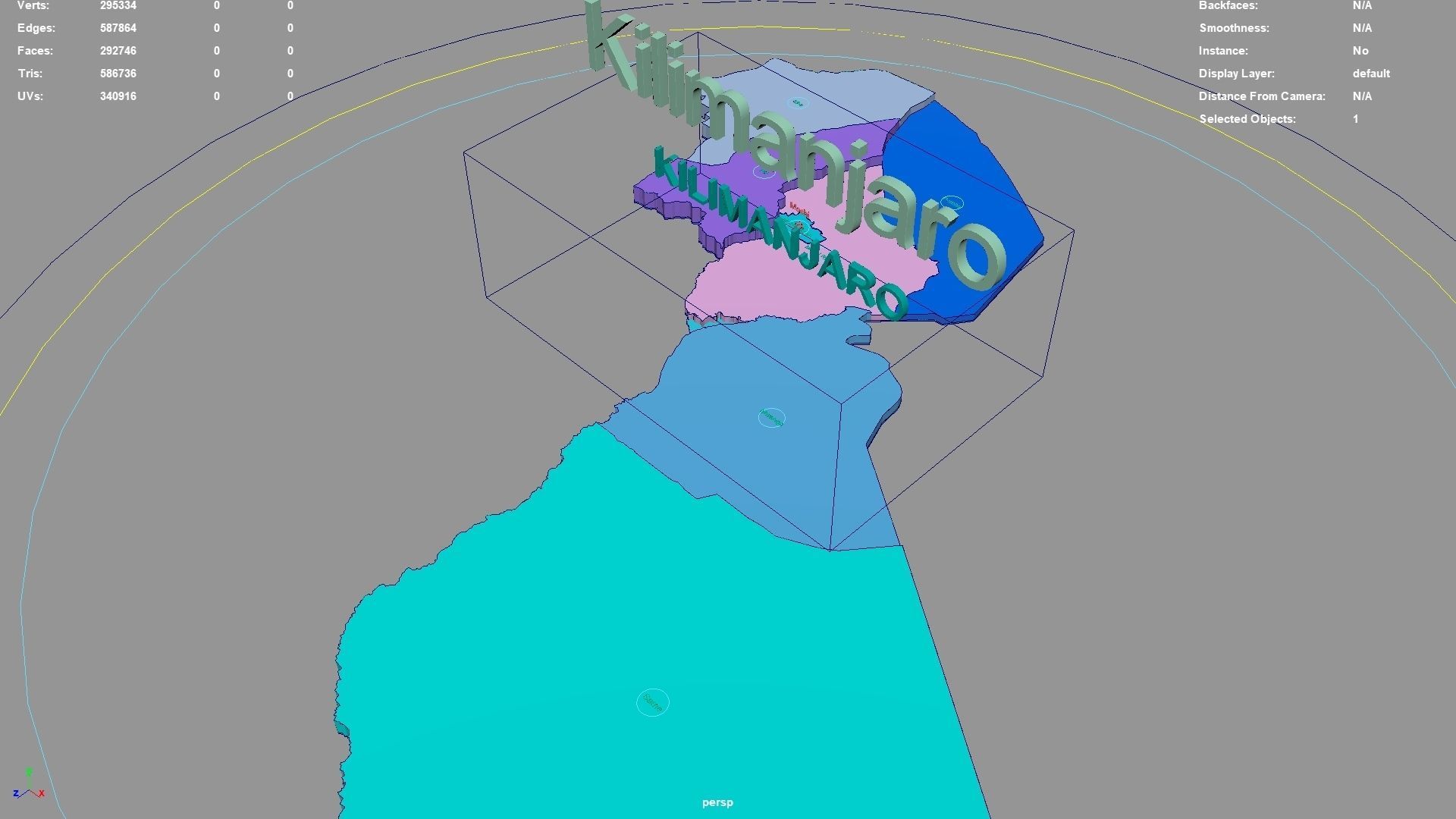 Kilimanjaro Northern Zone Tanzania map region geography 3D model rigged ...