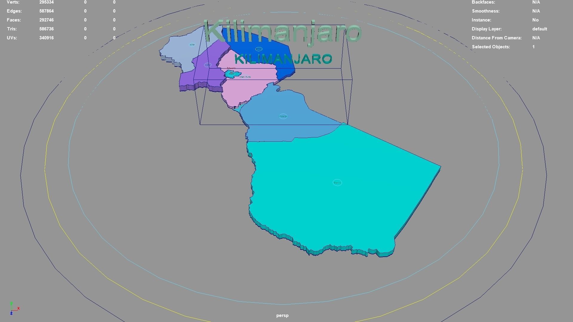 Kilimanjaro Northern Zone Tanzania map region geography 3D model rigged ...