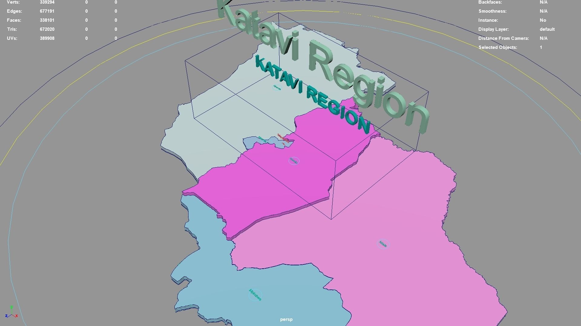Katavi Region Western Zone Tanzania map region geography 3D model ...