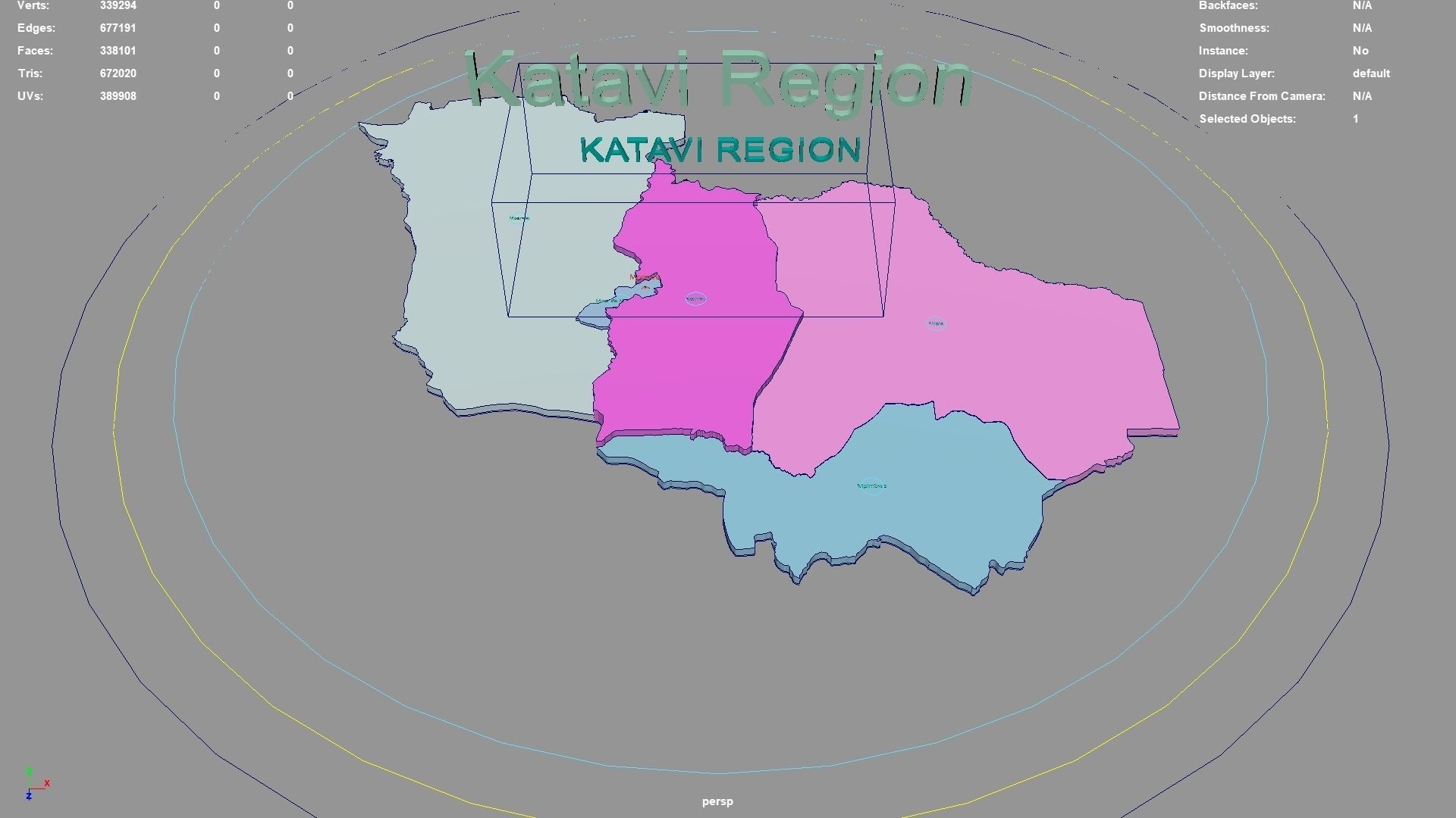 Katavi Region Western Zone Tanzania map region geography 3D model ...