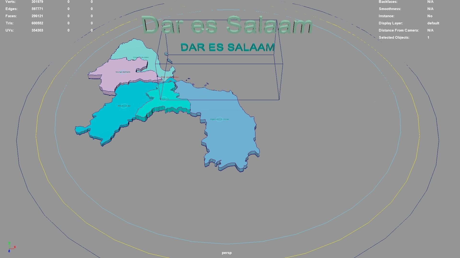 Dar es Salaam Coastal Zone Tanzania map region geography 3D model ...
