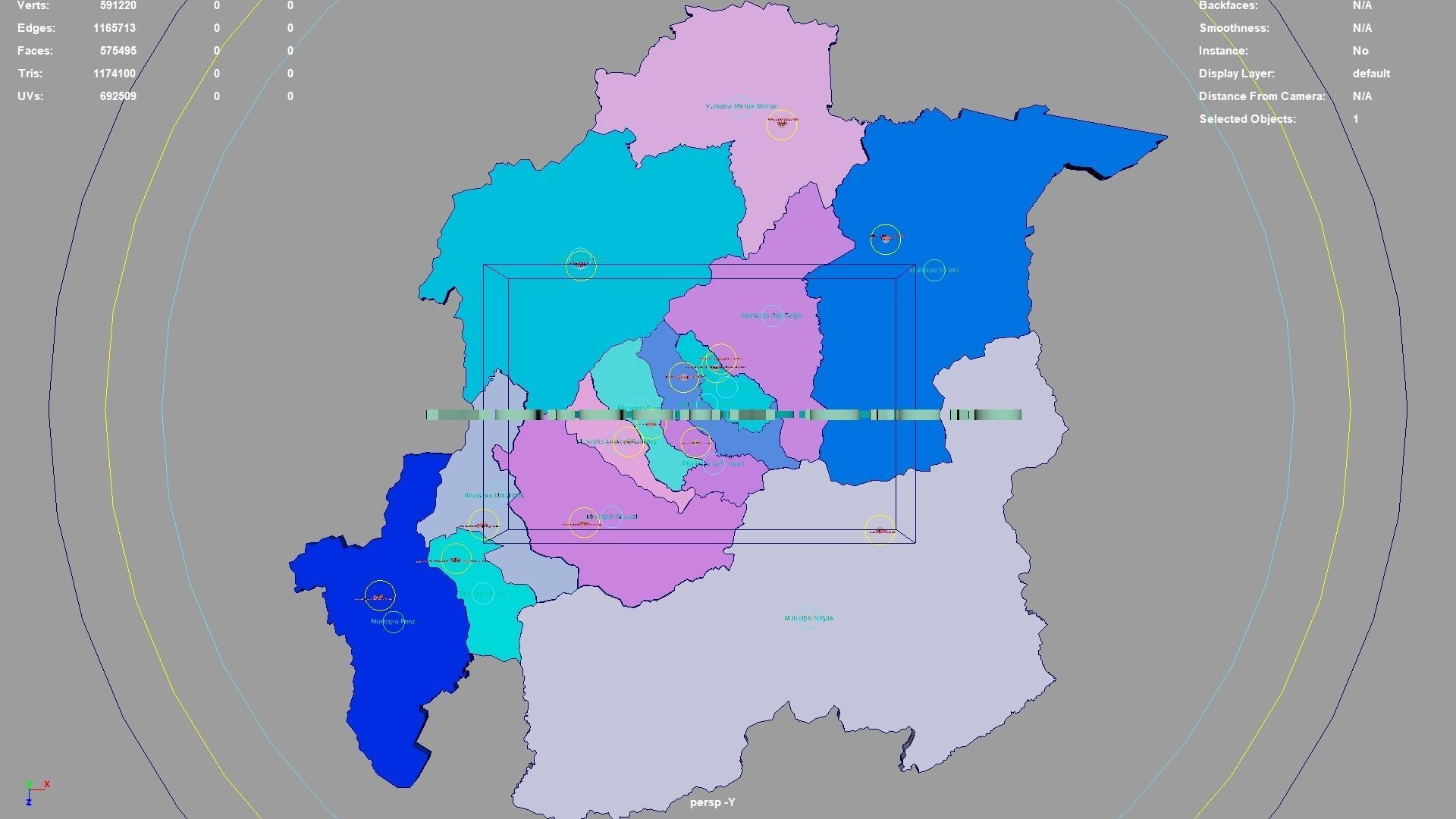 Yaracuy State Venezuela map region geography political 3D model rigged ...