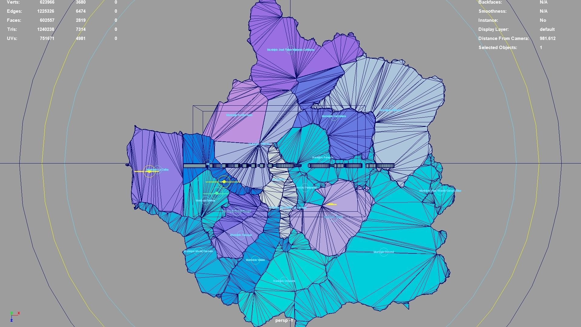 Trujillo State Venezuela map region geography political 3D model rigged ...
