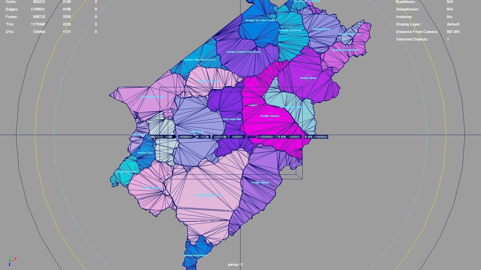 Merida State Venezuela map region geography political 3D model rigged ...