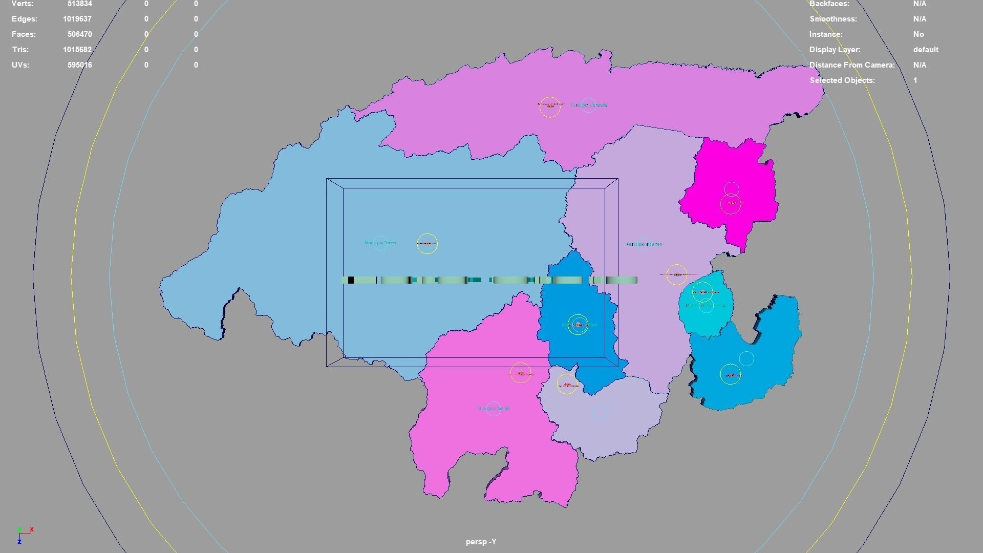 Lara State Venezuela map region geography political geographic 3D model ...