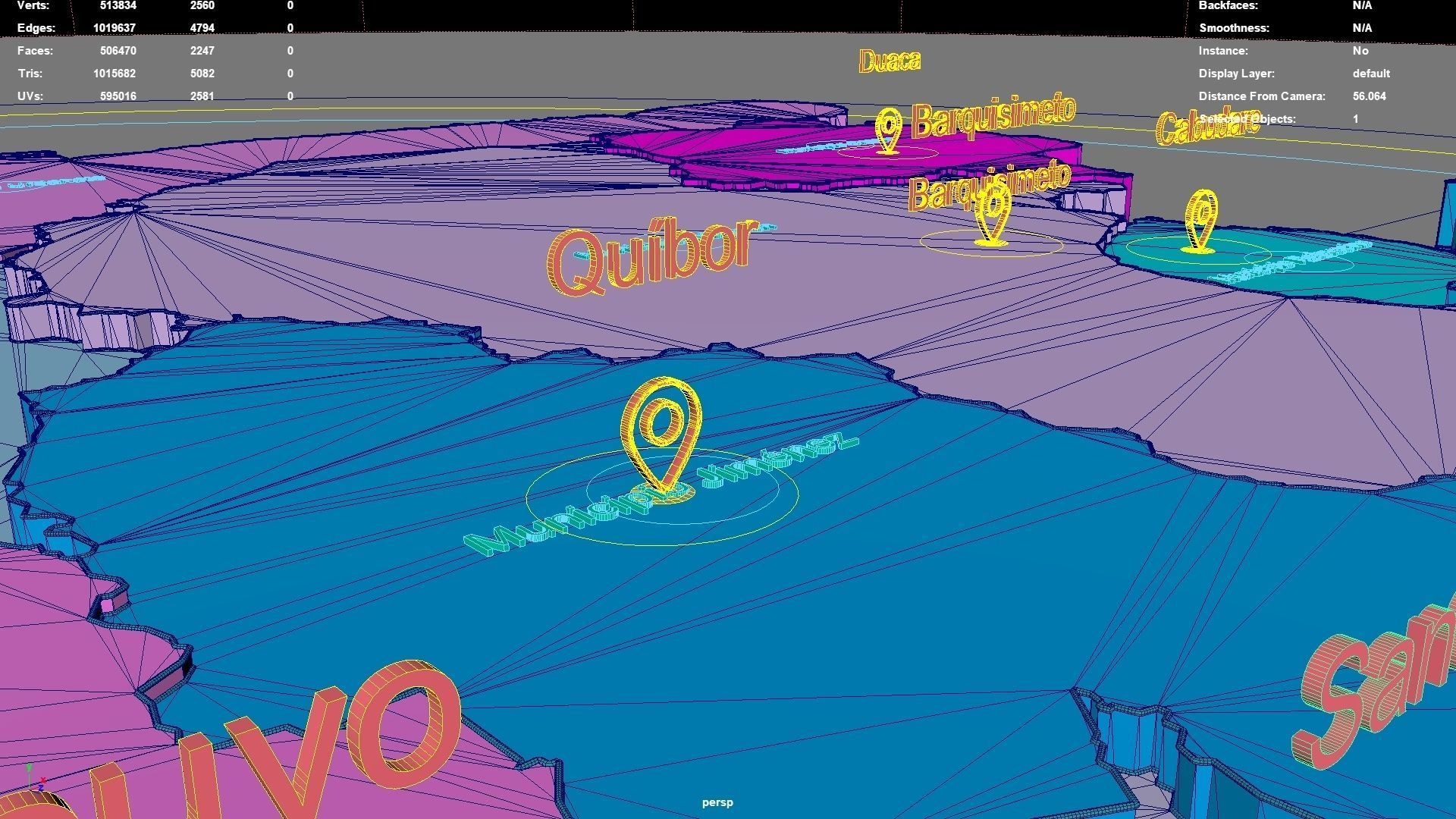 Lara State Venezuela map region geography political geographic 3D model ...