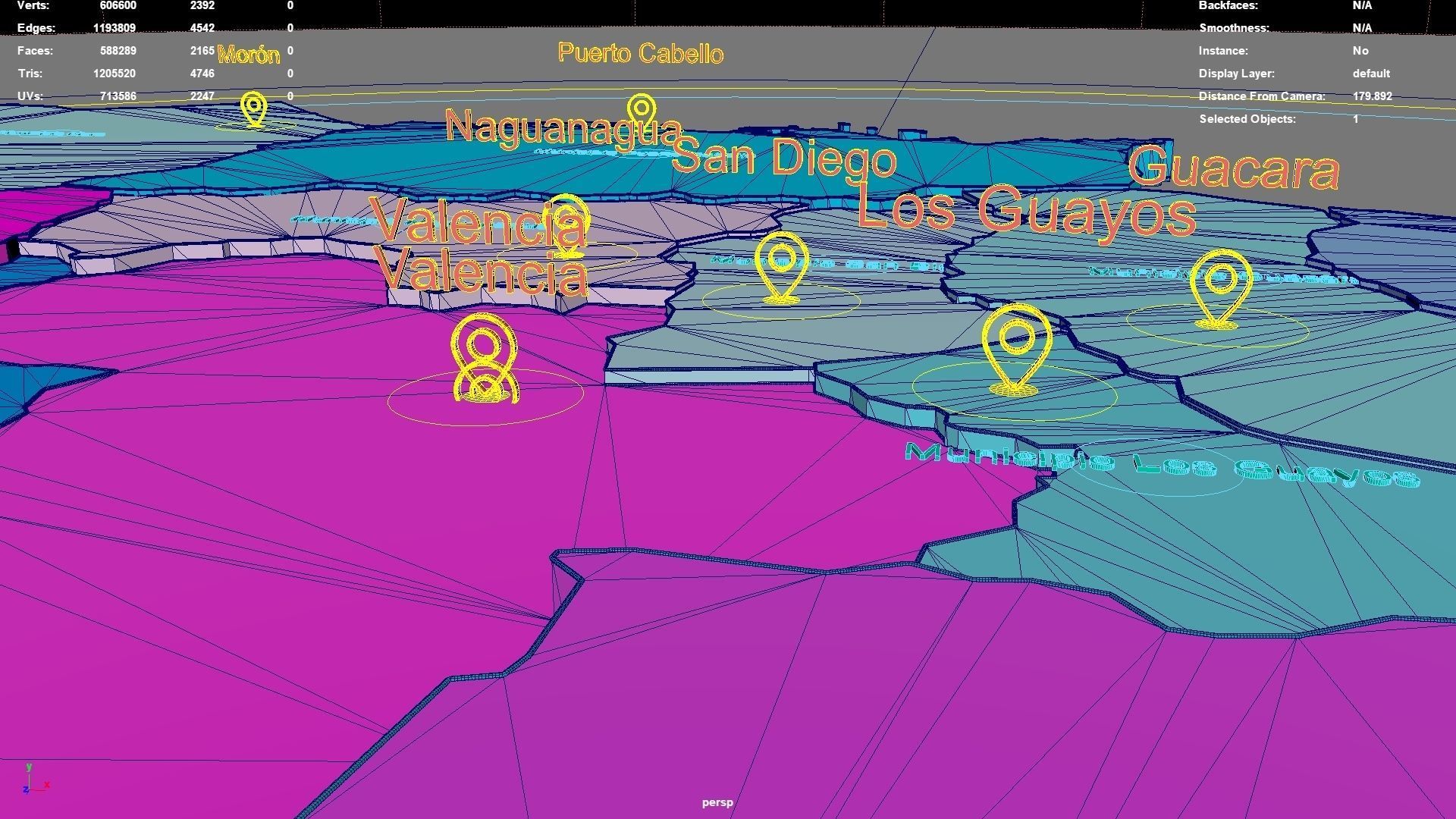Carabobo State Venezuela map region geography political 3D model rigged ...