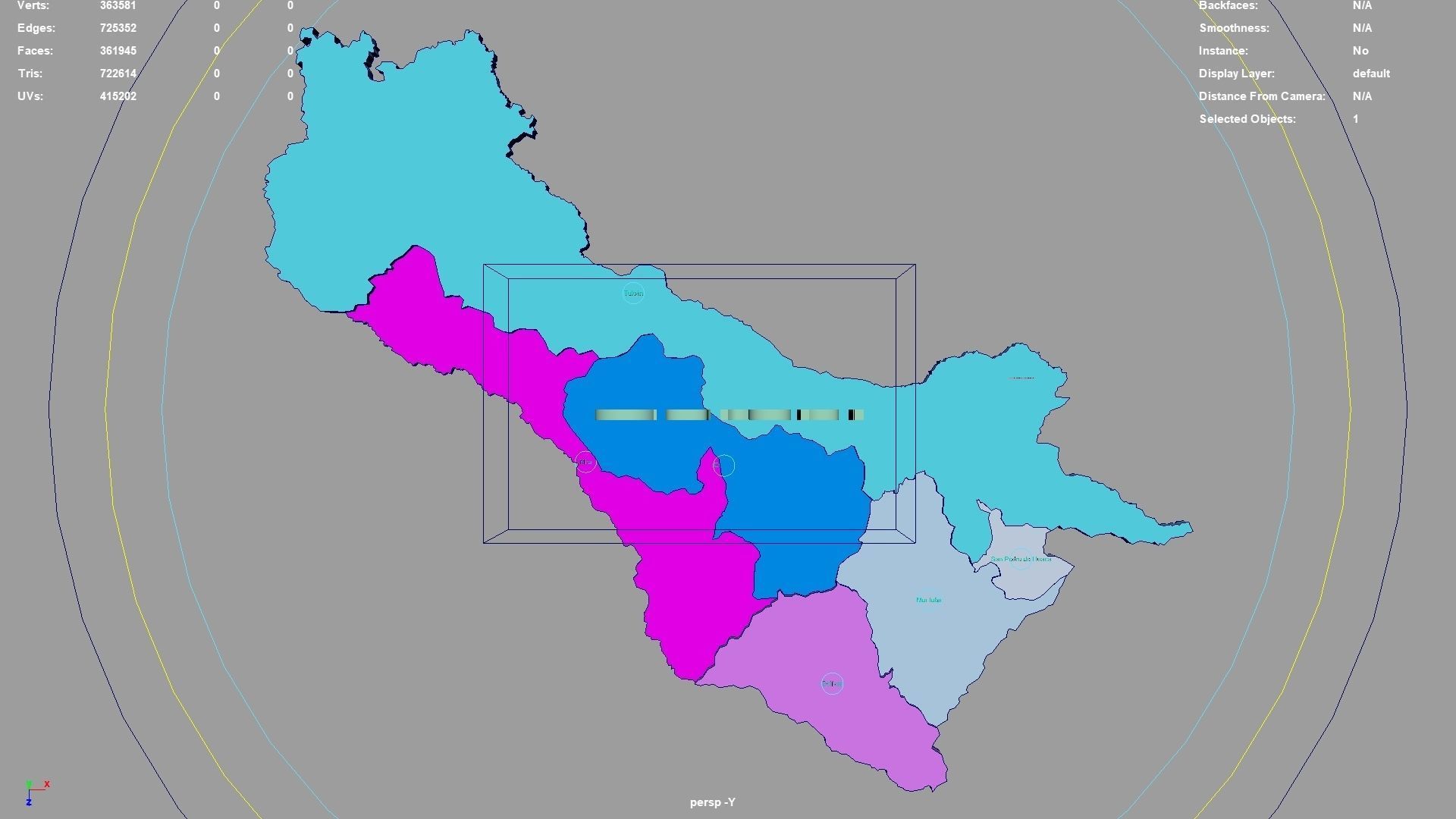 Carchi Ecuador map region geography political geographic 3D model ...