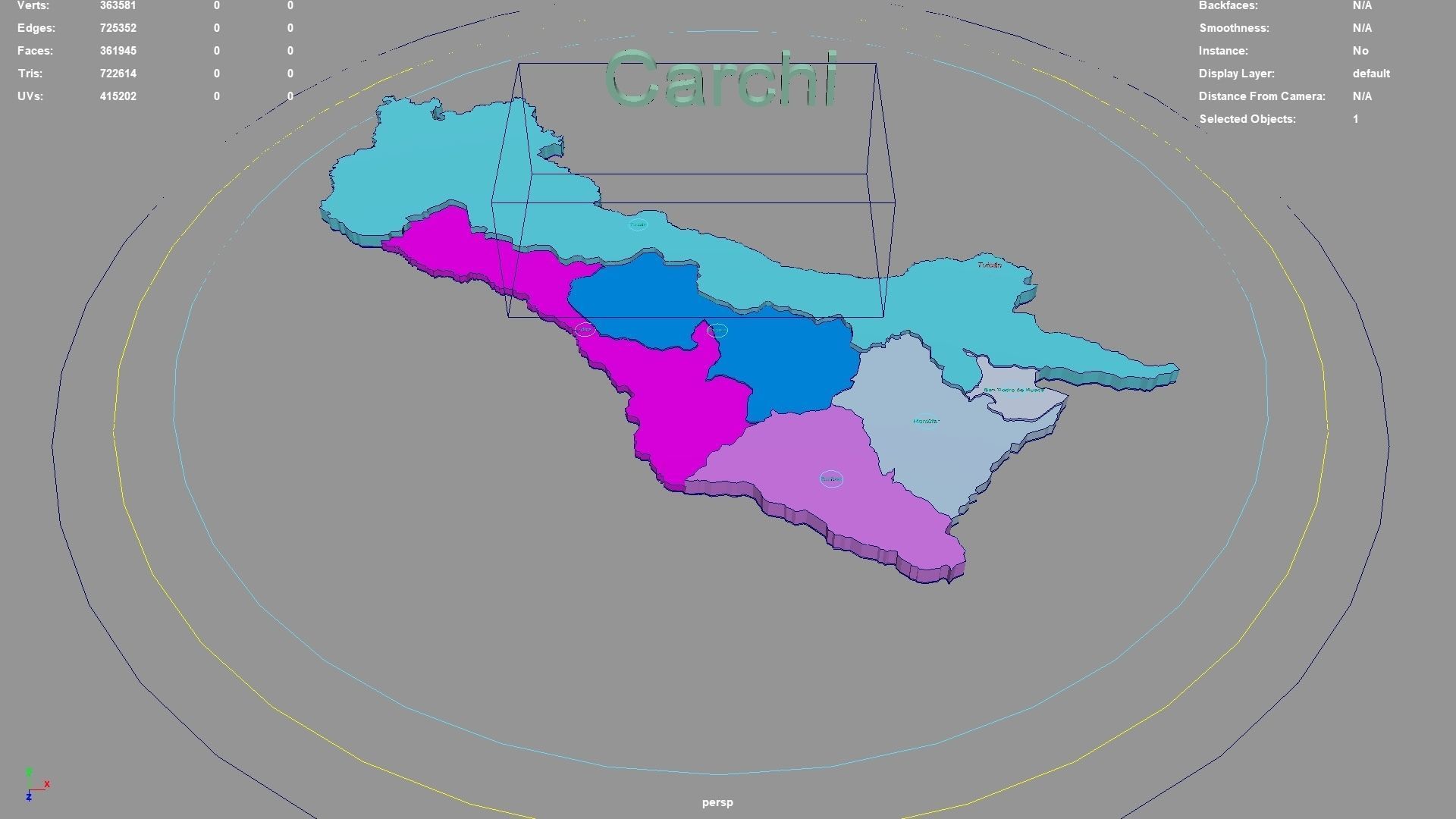 Carchi Ecuador map region geography political geographic 3D model ...