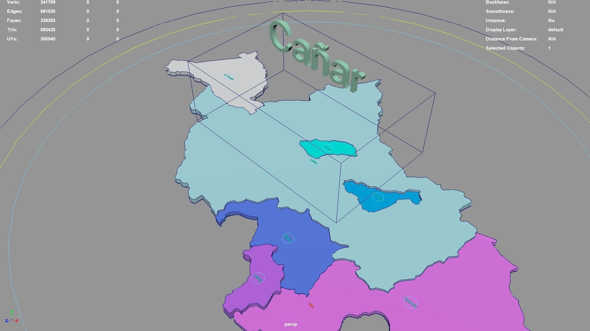 Canar Ecuador map region geography political geographic 3D model rigged ...