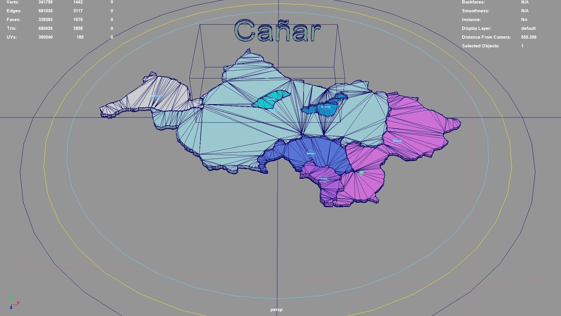 Canar Ecuador map region geography political geographic 3D model rigged ...