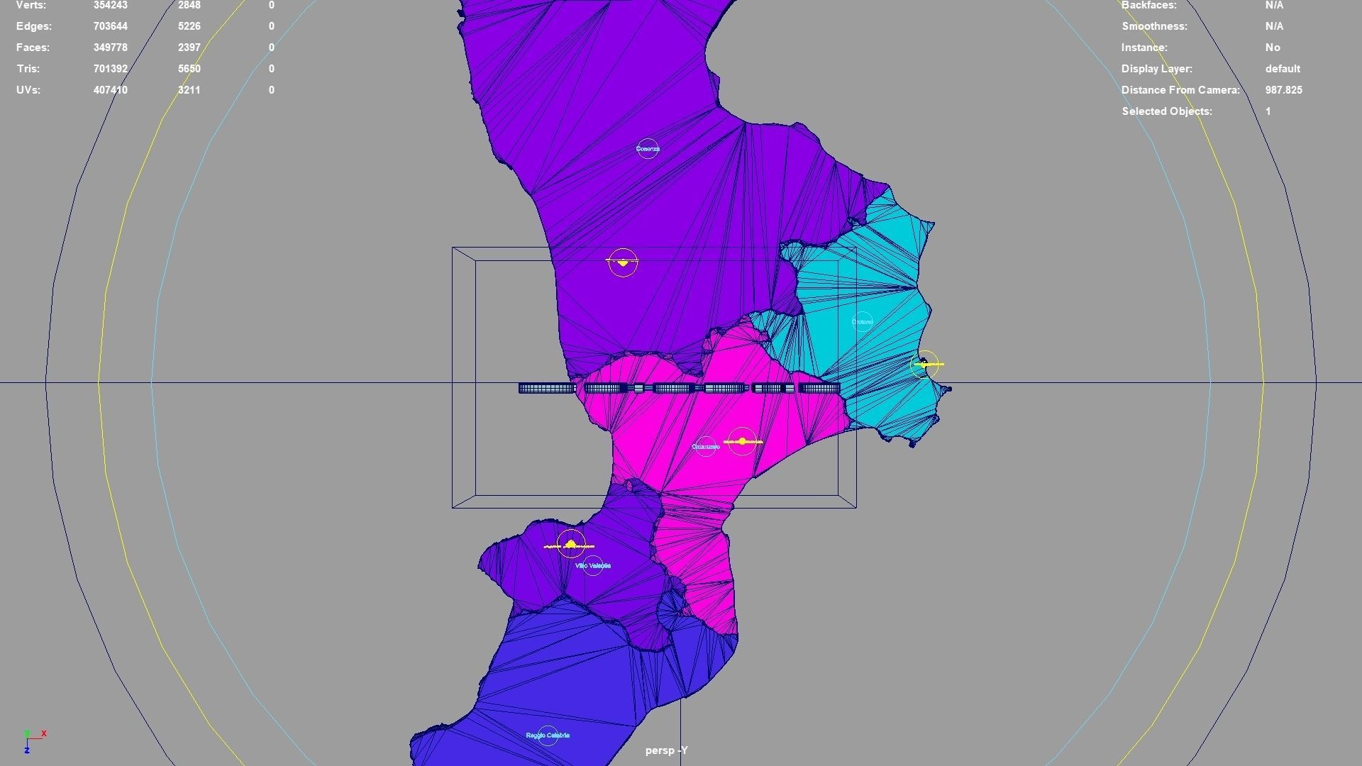 Calabria Italy map region geography political geographic 3D model ...