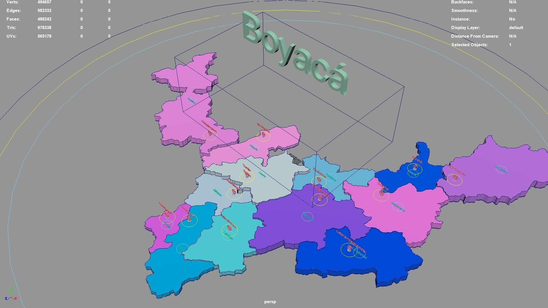 Boyaca RAP Especial Central Colombia map region geography 3D model rigged | CGTrader