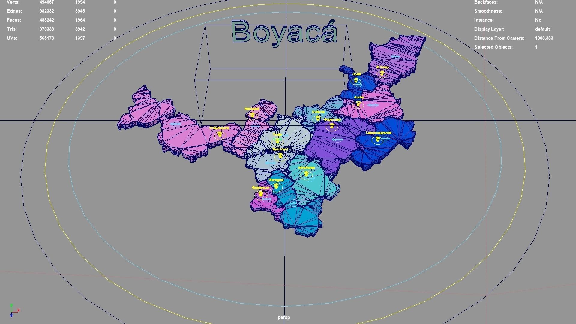 Boyaca RAP Especial Central Colombia map region geography 3D model rigged | CGTrader