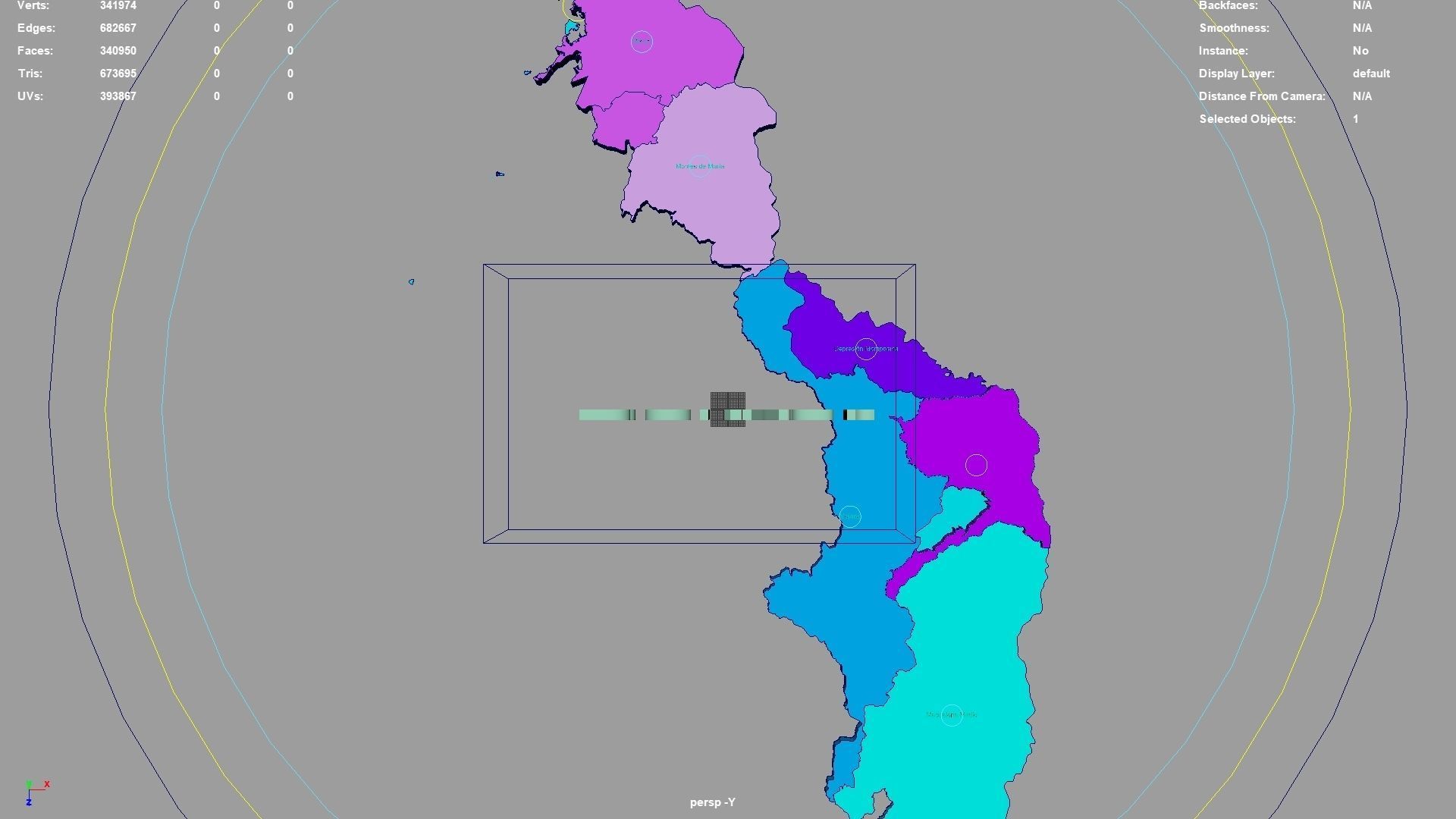 Bolivar RAP Caribe Colombia map region geography political 3D model ...