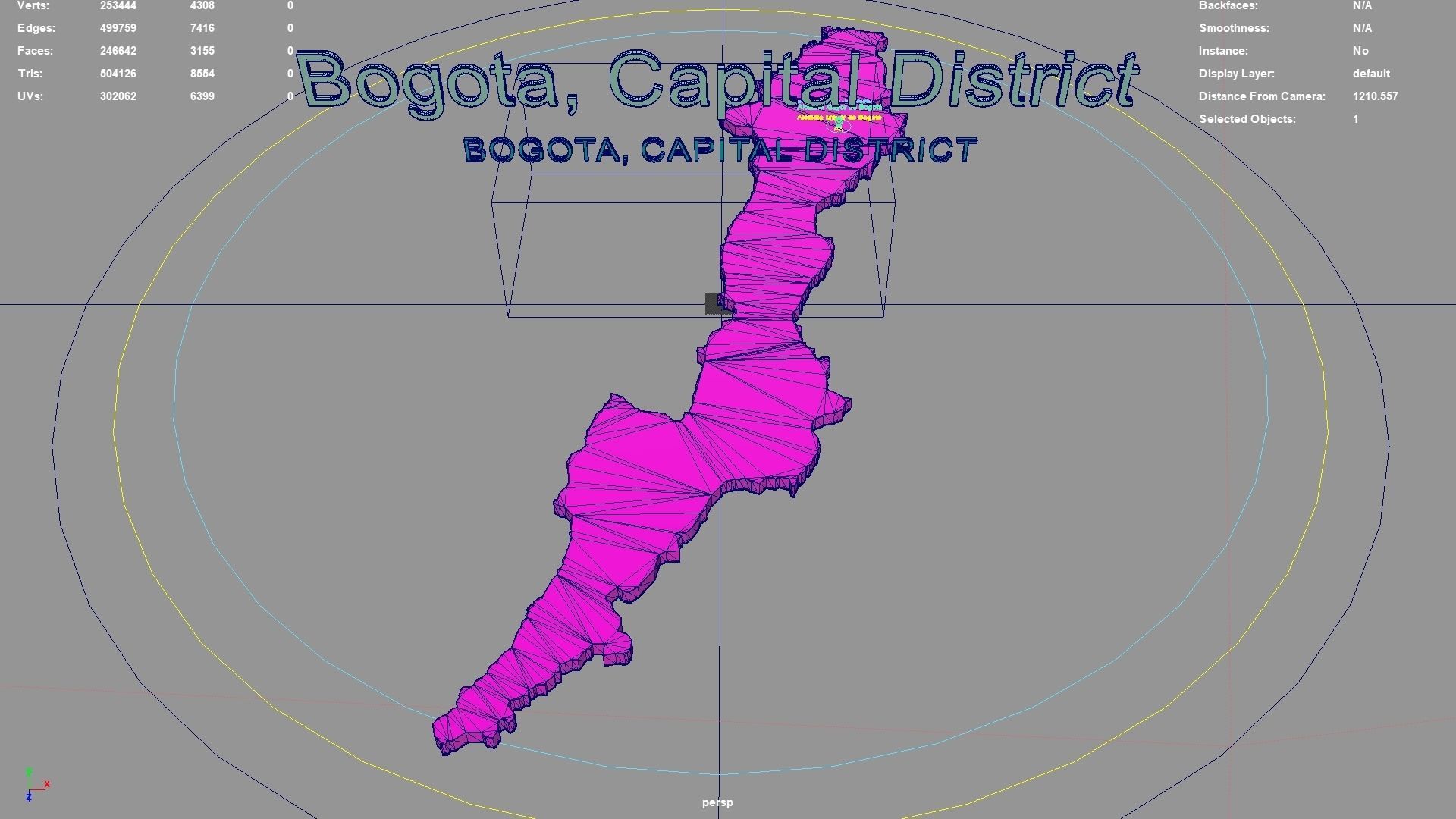 Bogota Capital District RAP Especial Central Colombia map 3D model ...