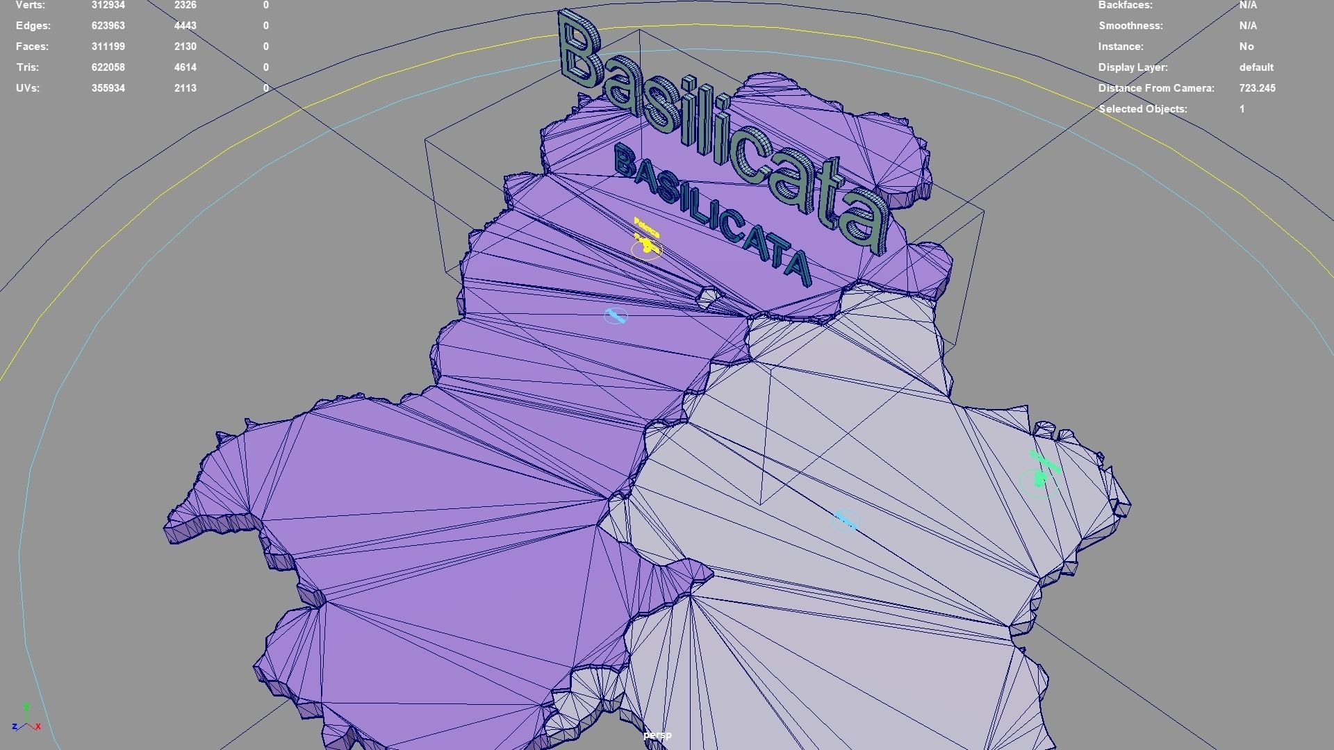 Basilicata Italy map region geography political geographic 3D model ...