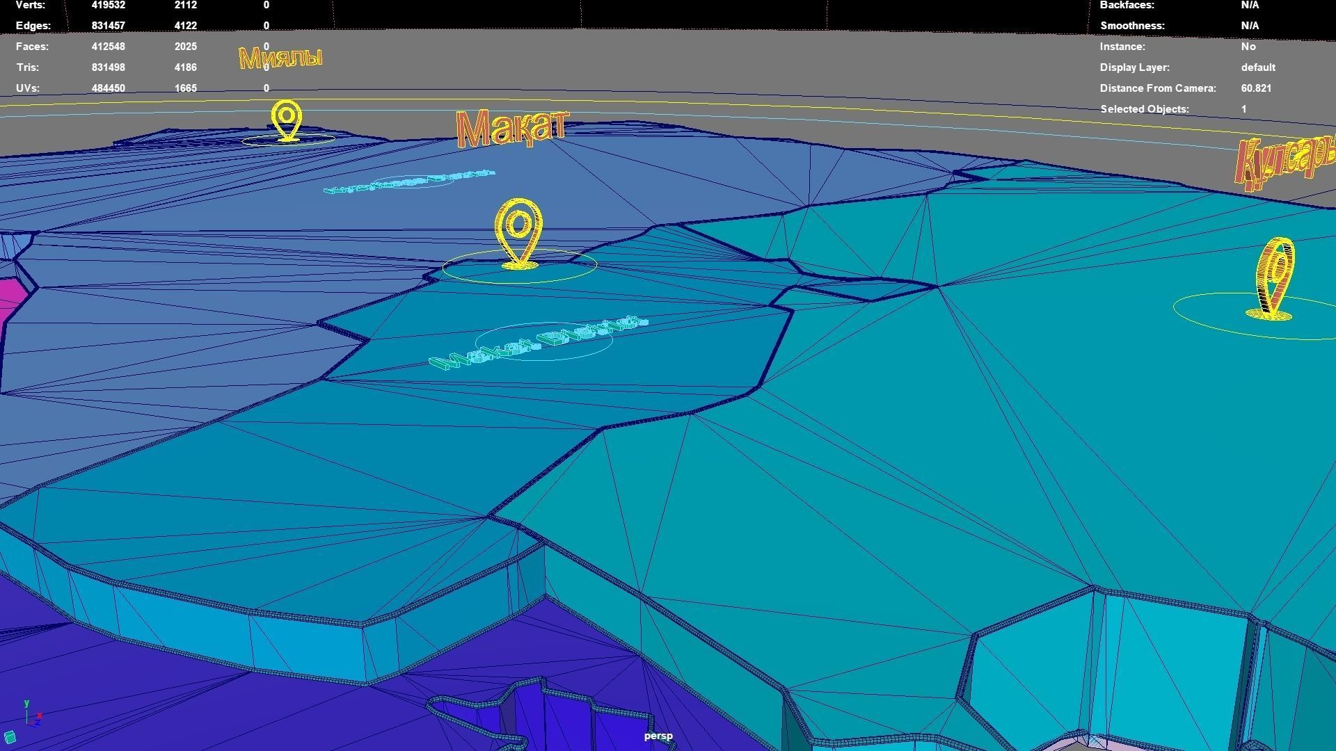 Atyrau Region Kazakhstan map region geography political 3D model rigged ...