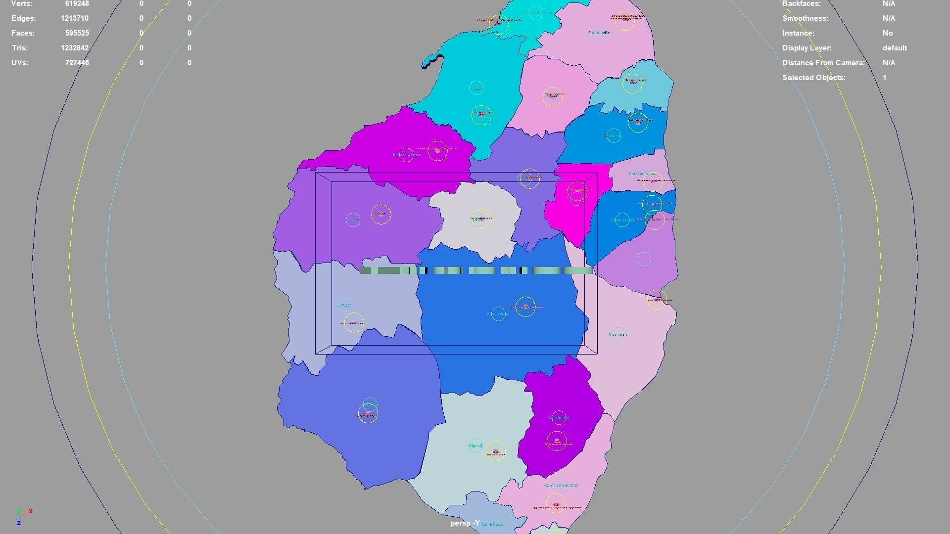 Atlantico RAP Caribe Colombia map region geography political 3D model ...