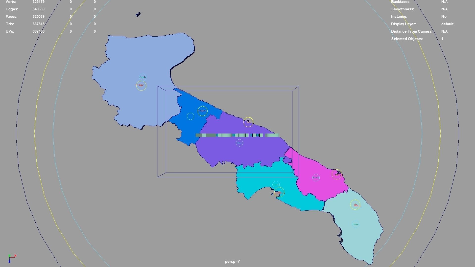 Apulia Italy map region geography political geographic 3D model rigged ...
