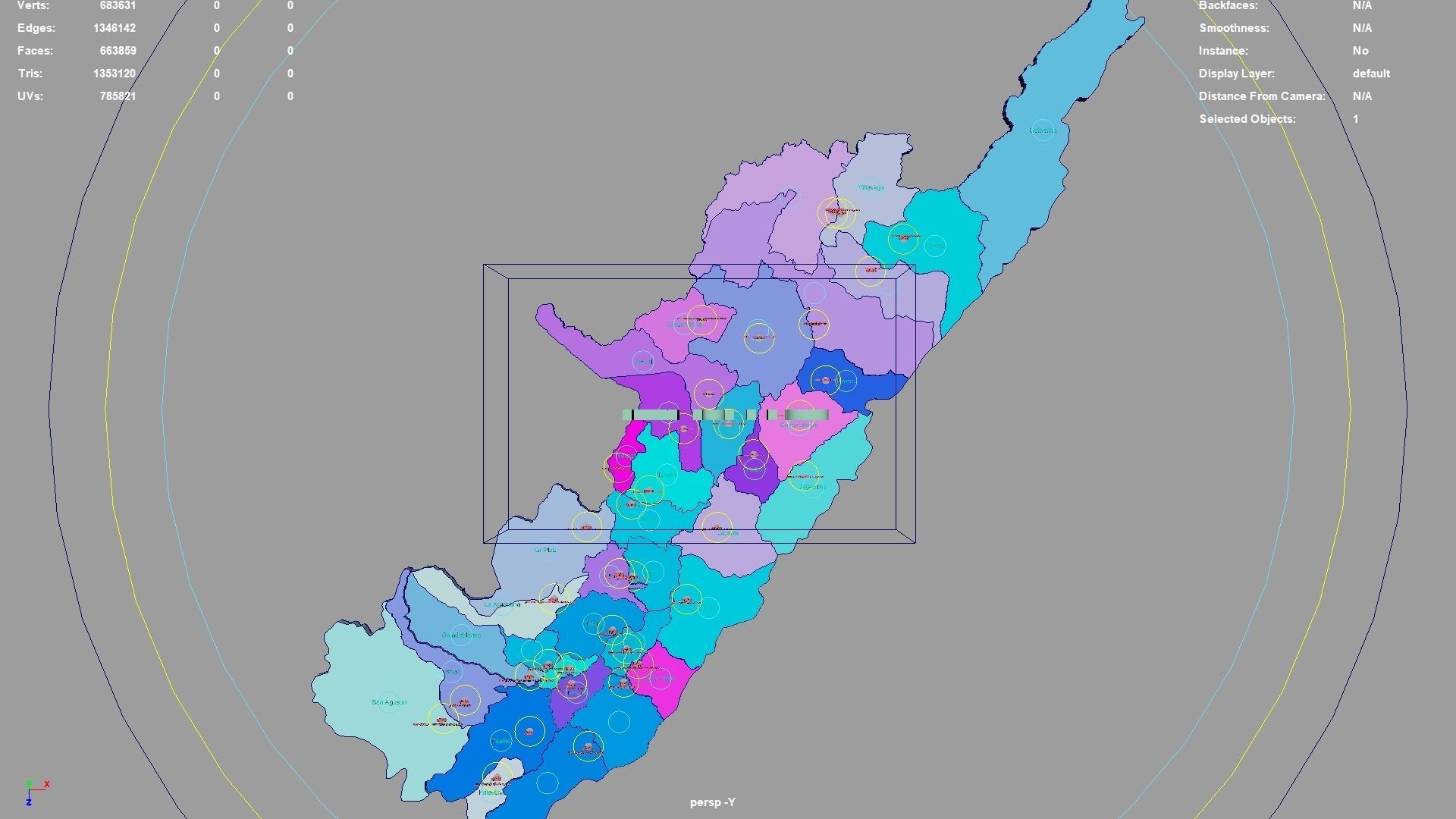 Huila RAP Especial Central Colombia map region geography 3D model ...