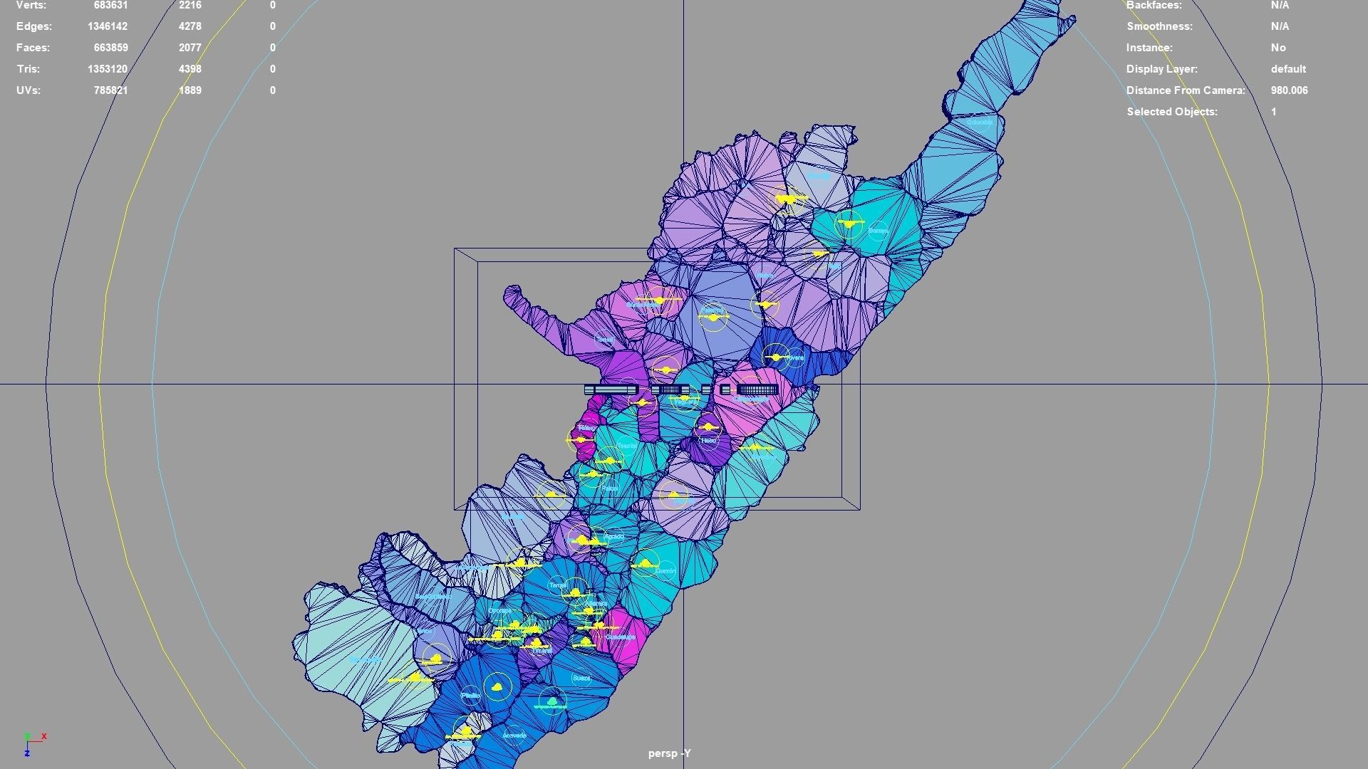 Huila RAP Especial Central Colombia map region geography 3D model ...