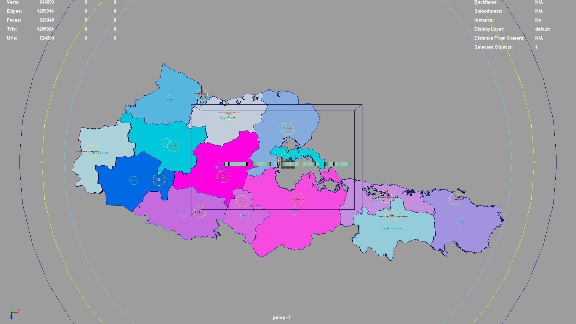 Holguin Cuba map region geography political geographic 3D model rigged ...