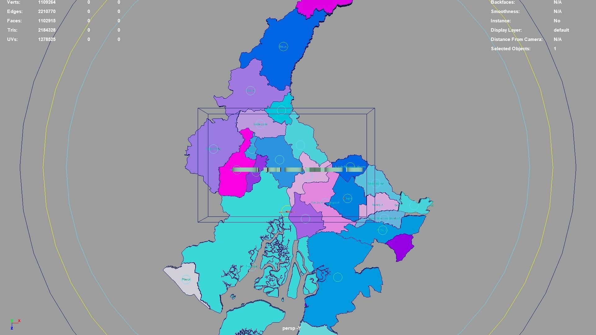 Guayas Ecuador map region geography political geographic 3D model ...