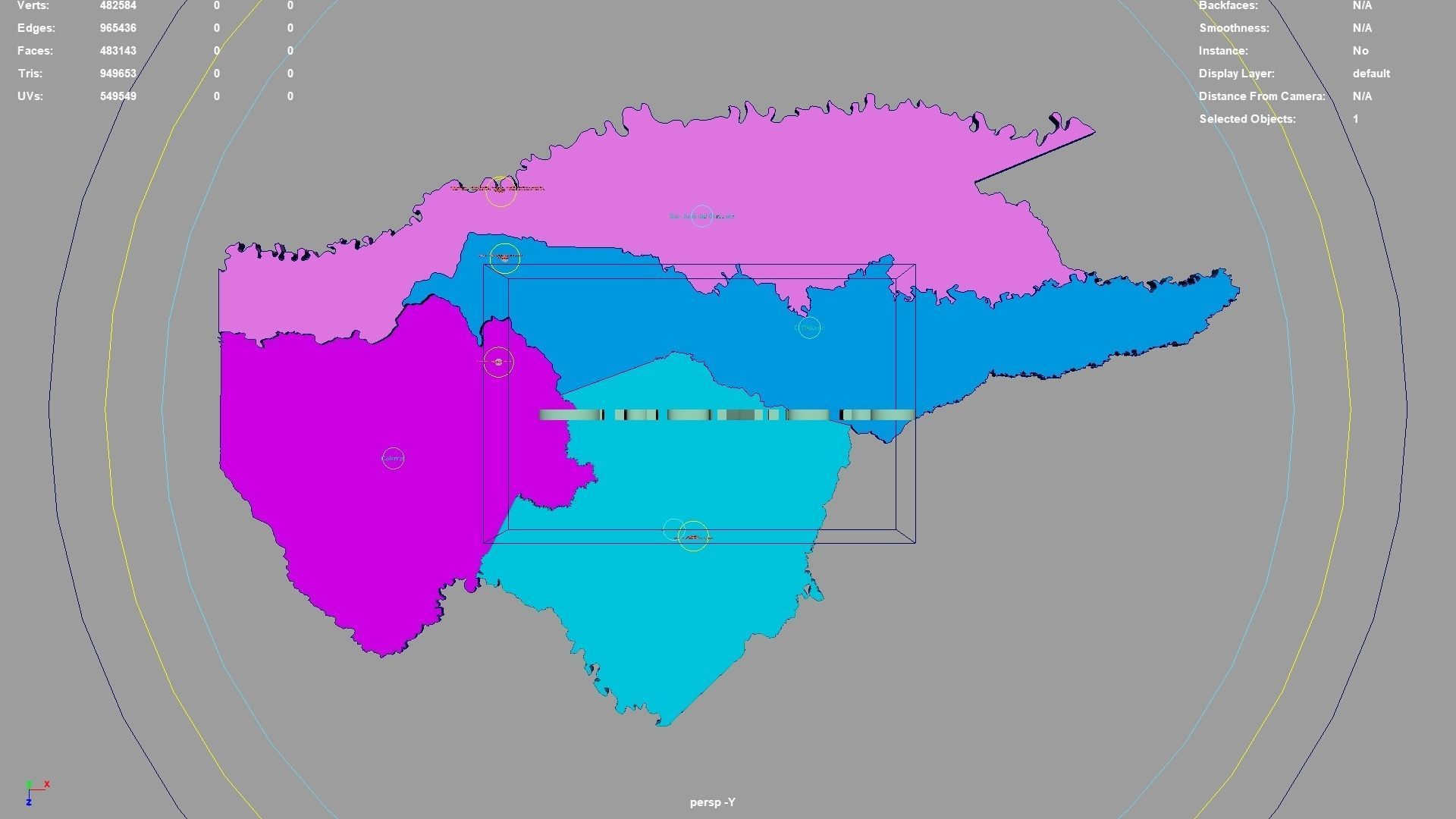 Guaviare RAP Amazonia Colombia map region geography political 3D model ...