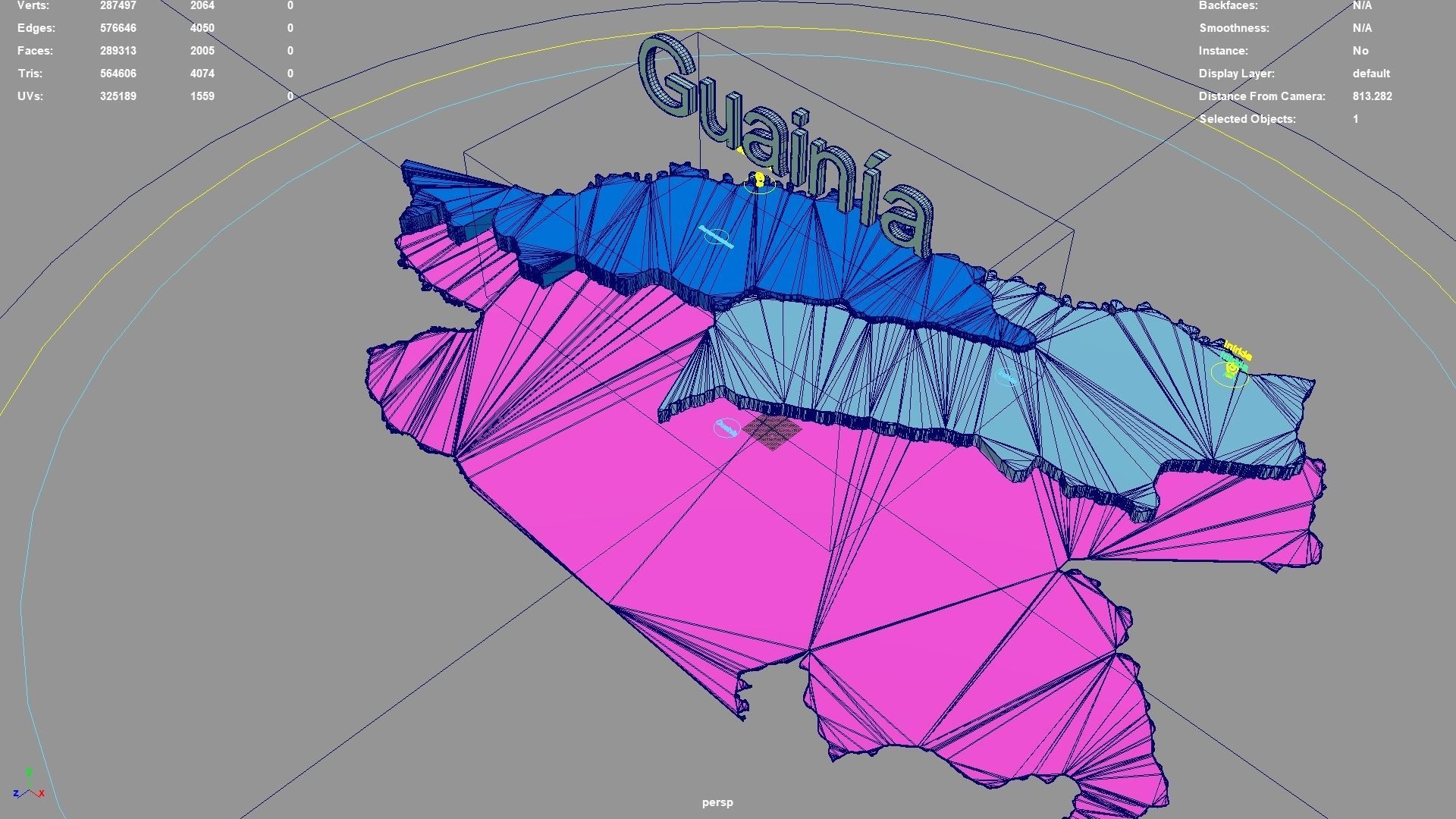 Guainia RAP Amazonia Colombia map region geography political 3D model ...