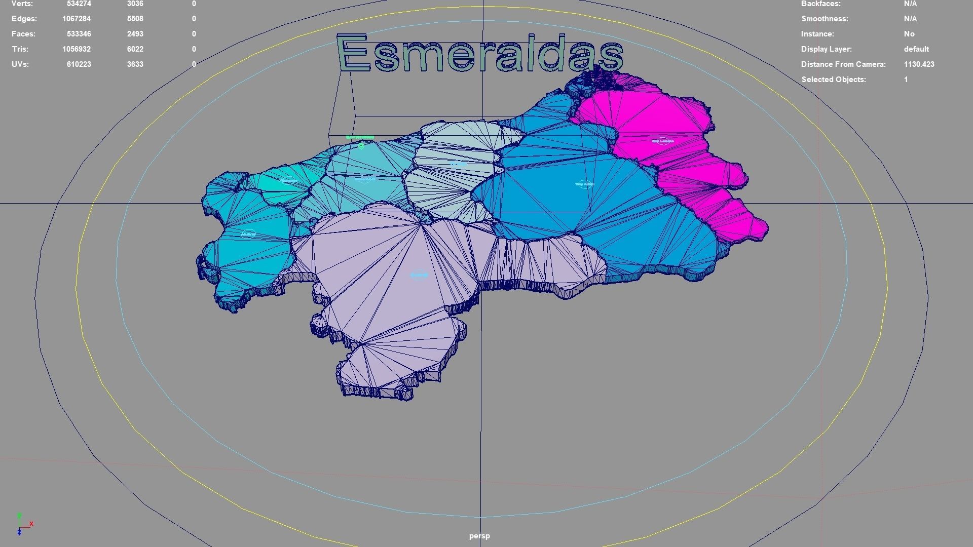 Esmeraldas Ecuador map region geography political geographic 3D model ...