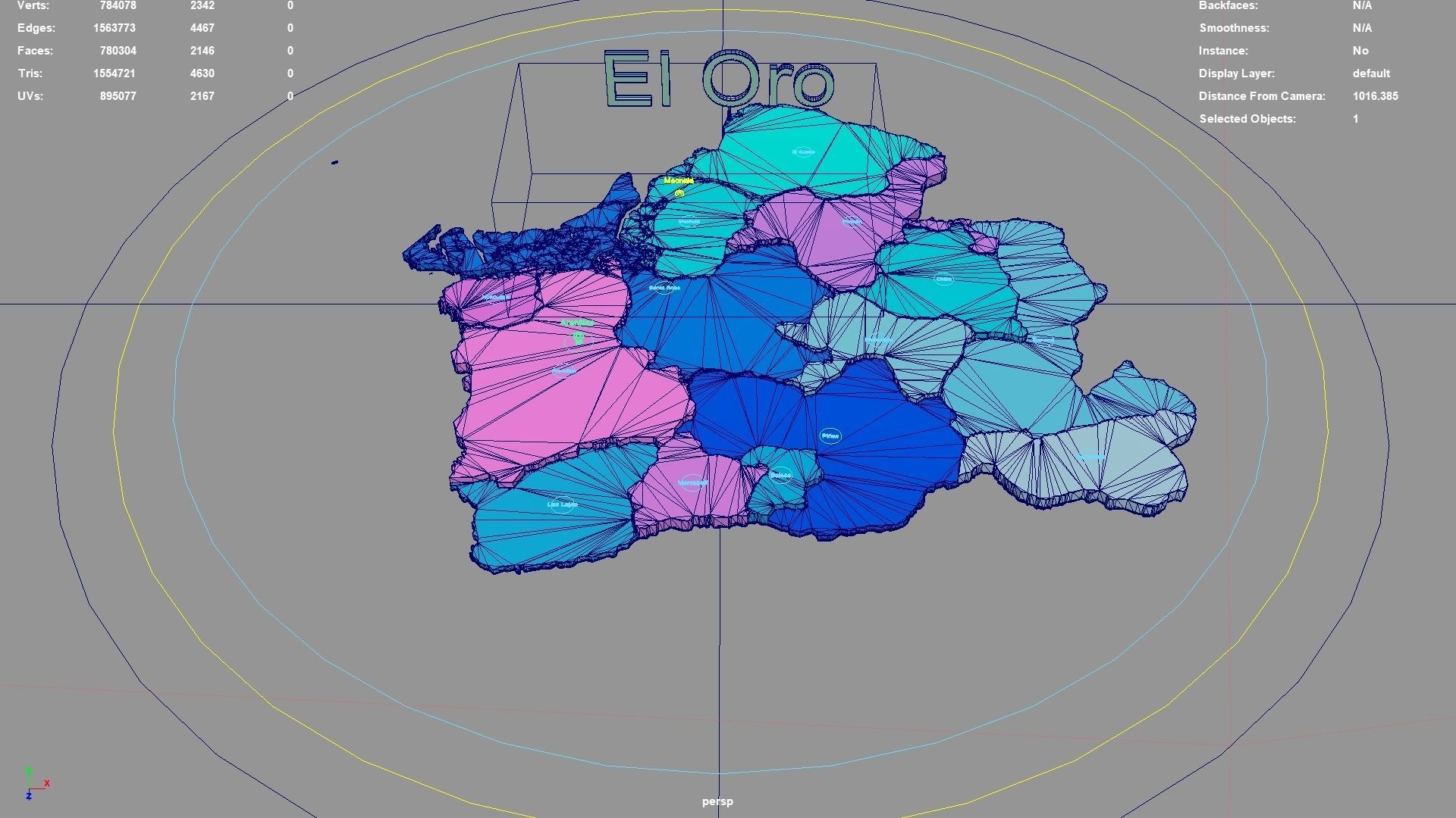 El Oro Ecuador map region geography political geographic 3D model ...