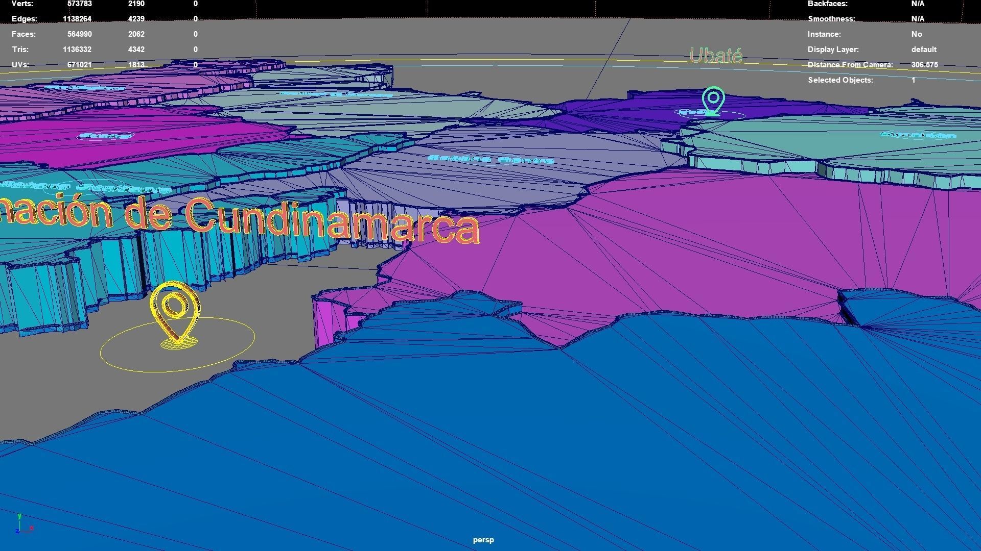 Cundinamarca RAP Especial Central Colombia map region 3D model rigged ...